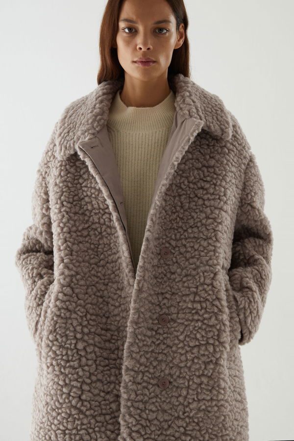 COS Wool Teddy Fleece Coat | endource