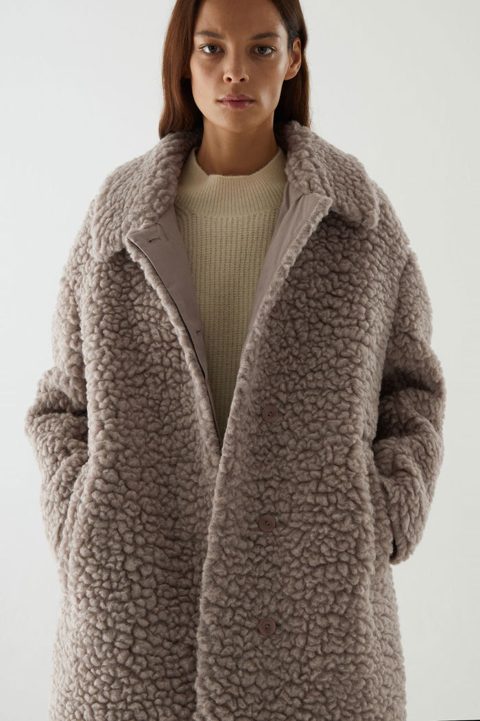 COS Wool Teddy Fleece Coat | endource