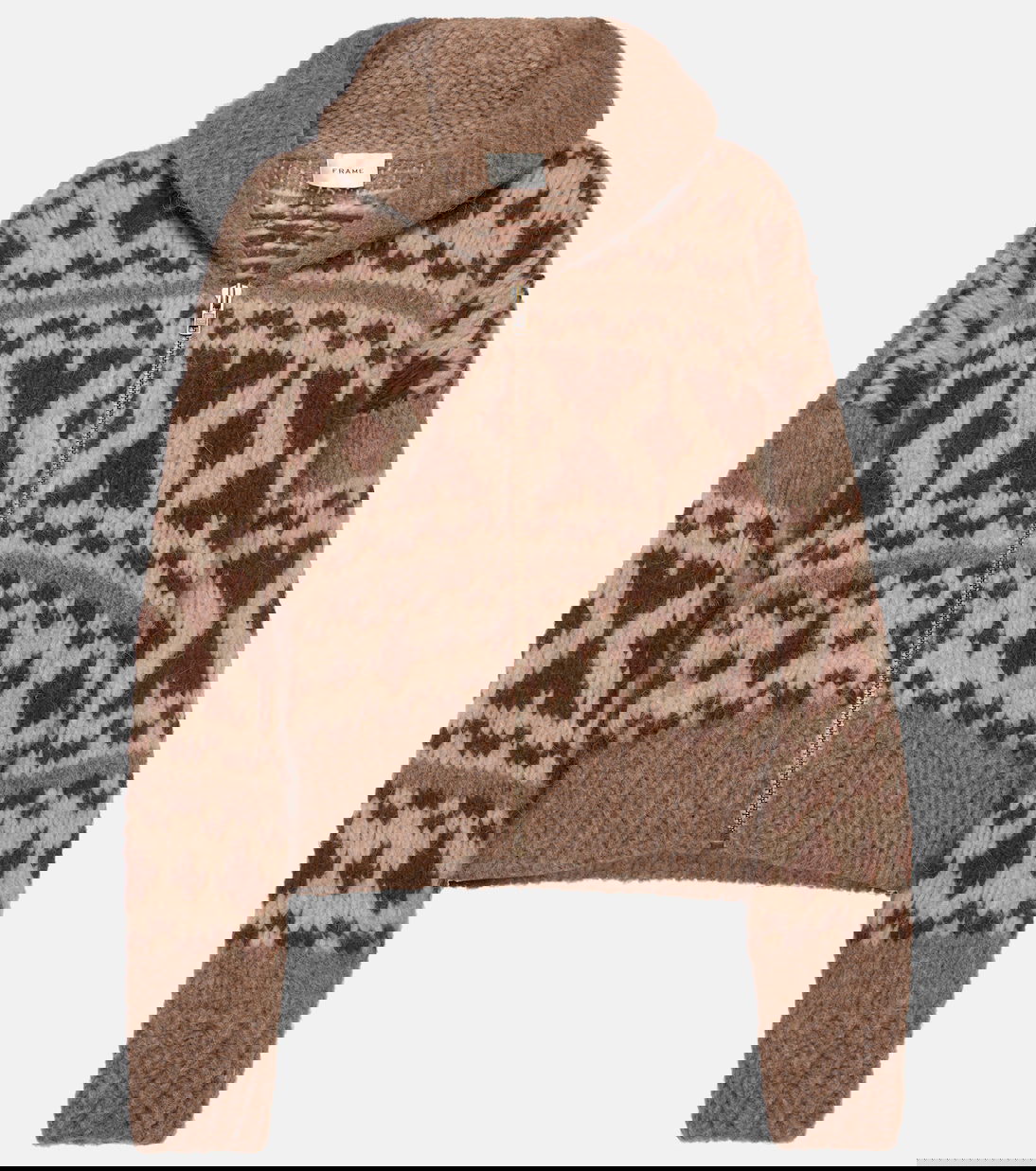 FRAME Fair-Isle Alpaca-Blend Zip-Up Sweater in Multicoloured | endource