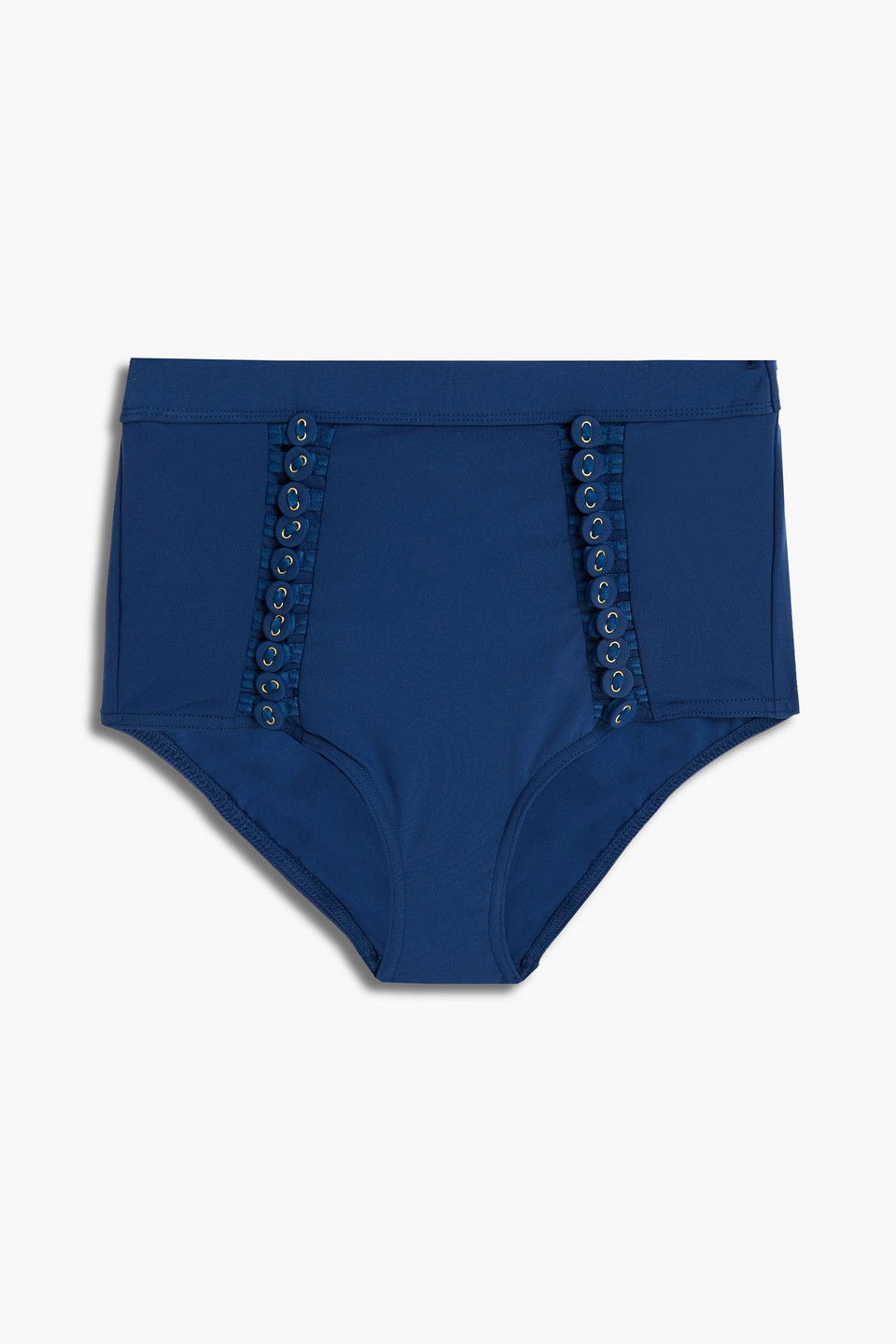 ZIMMERMANN Button-Detailed High-Rise Bikini Briefs in Blue | Endource