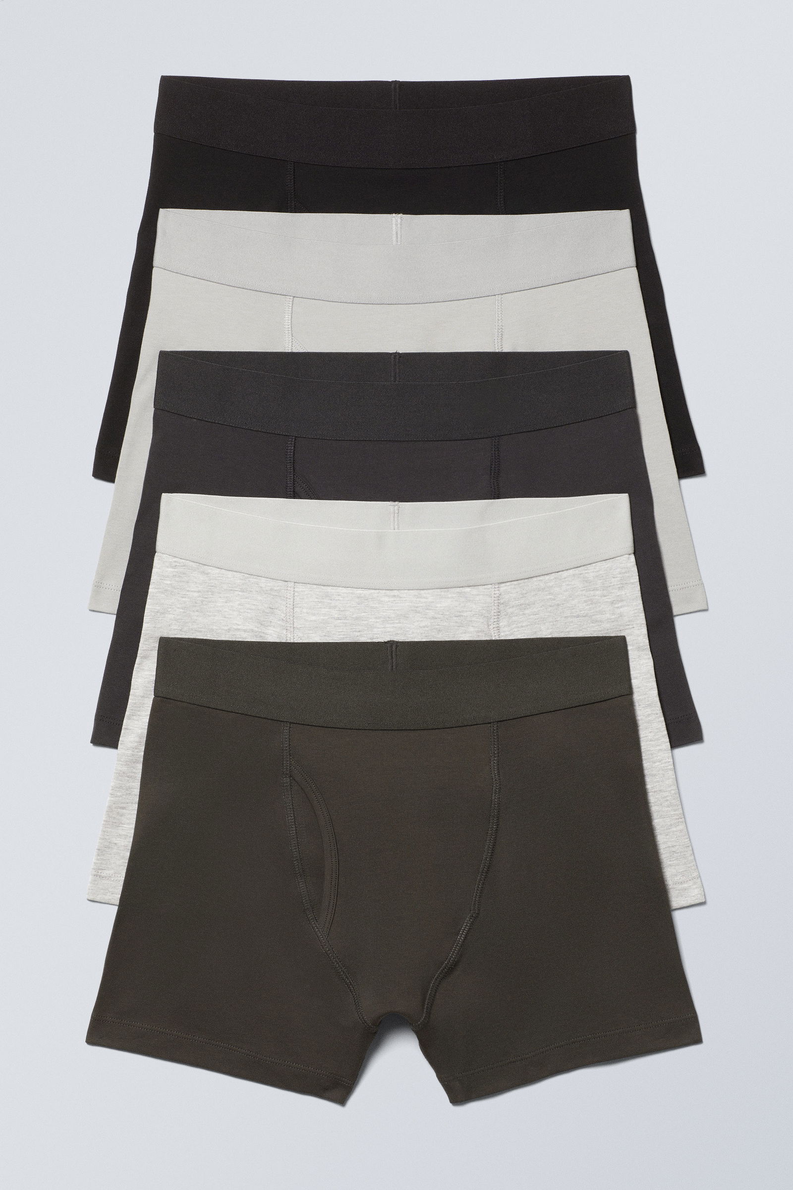WEEKDAY 5-Pack Boxer Briefs in Black And Grey | endource