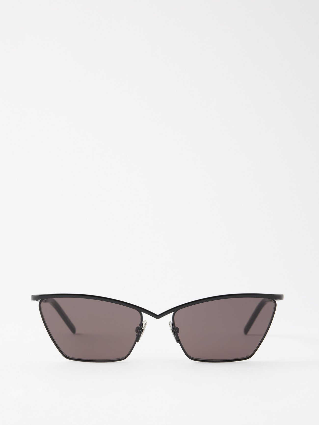 SAINT LAURENT Angular Cat-Eye Metal Sunglasses | endource