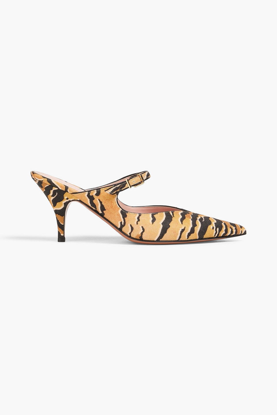 ZIMMERMANN Tiger-Print Linen Mules | endource