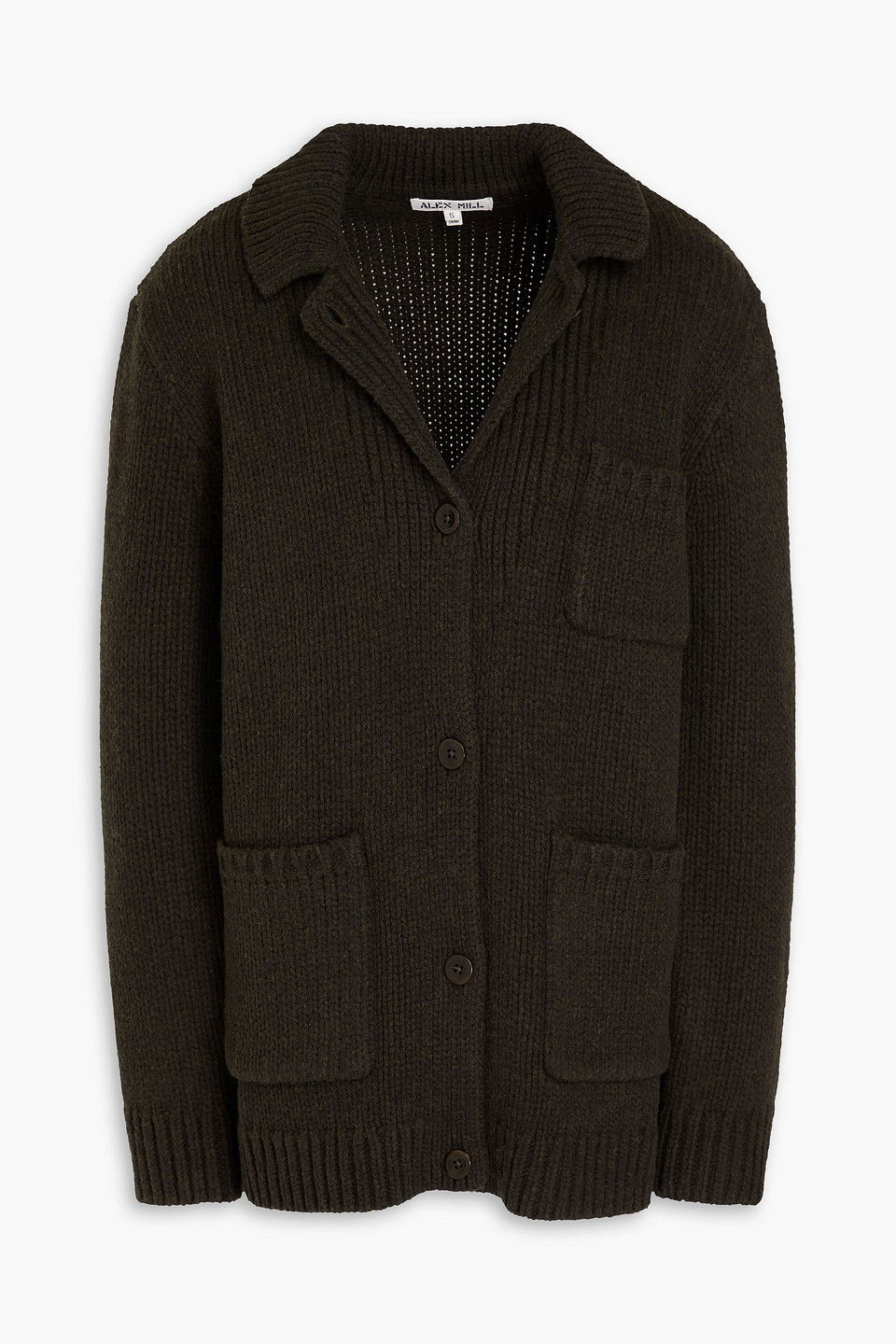 ALEX MILL Sabine Merino Wool Cardigan in Green | endource