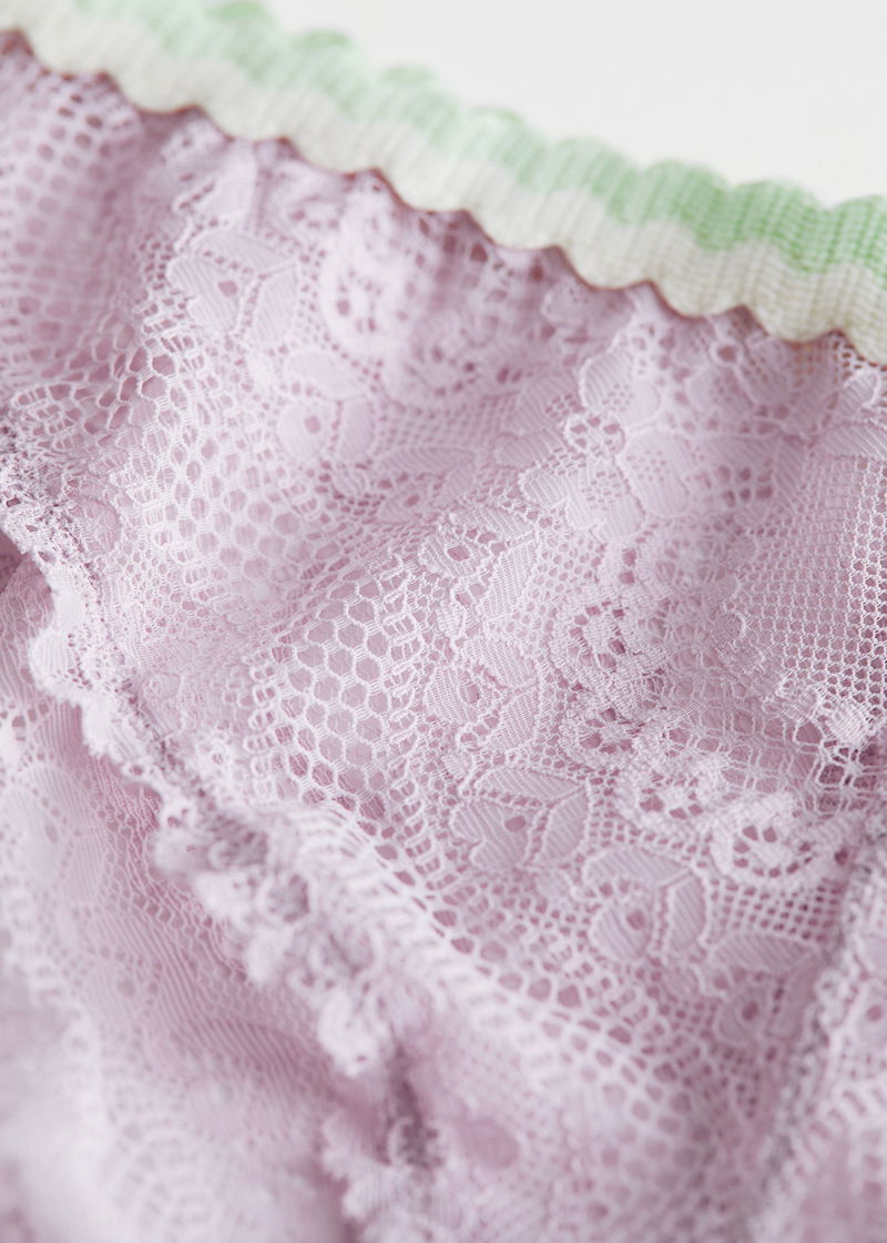 And Other Stories Floral Lace Mini Briefs In Lilac Endource