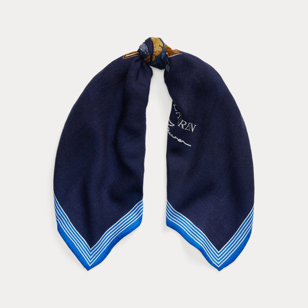 POLO RALPH LAUREN Polo Bear Wool Scarf in Blue | endource