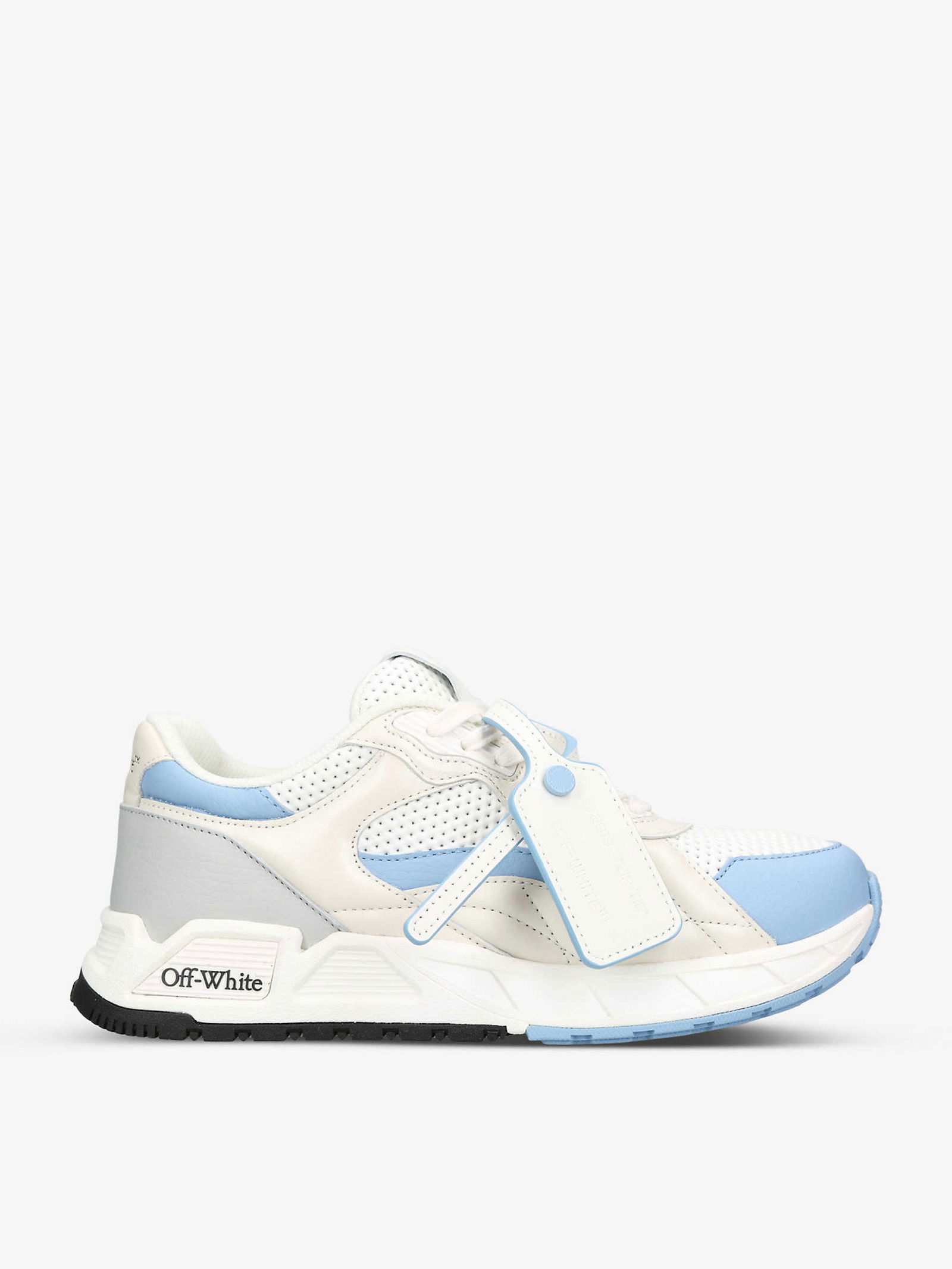 Off-White Kick Off Tag-Embellished Leather Low-Top Trainers in WHITE ...