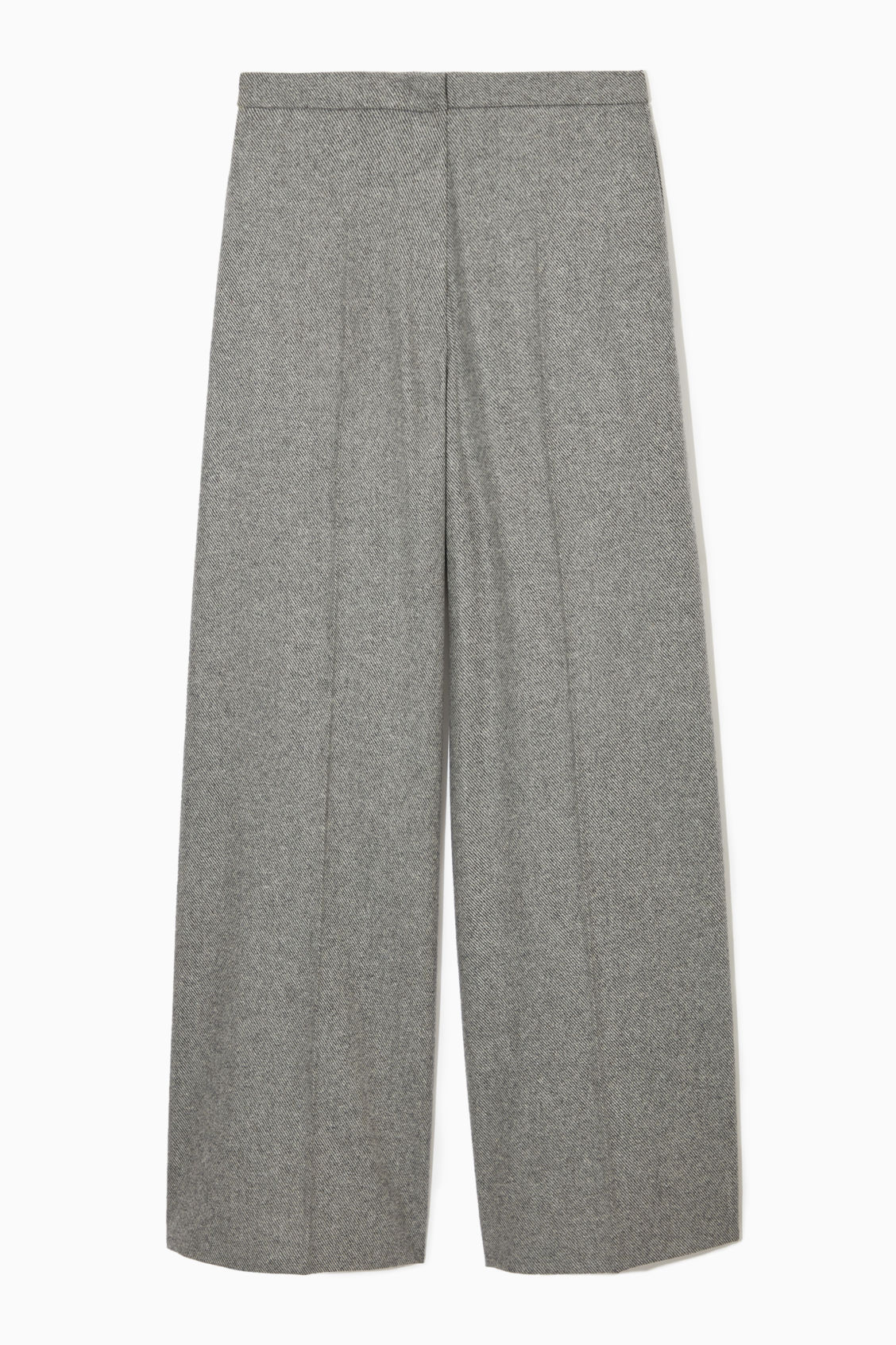 COS Wide-Leg Wool-Blend Trousers in GREY | Endource