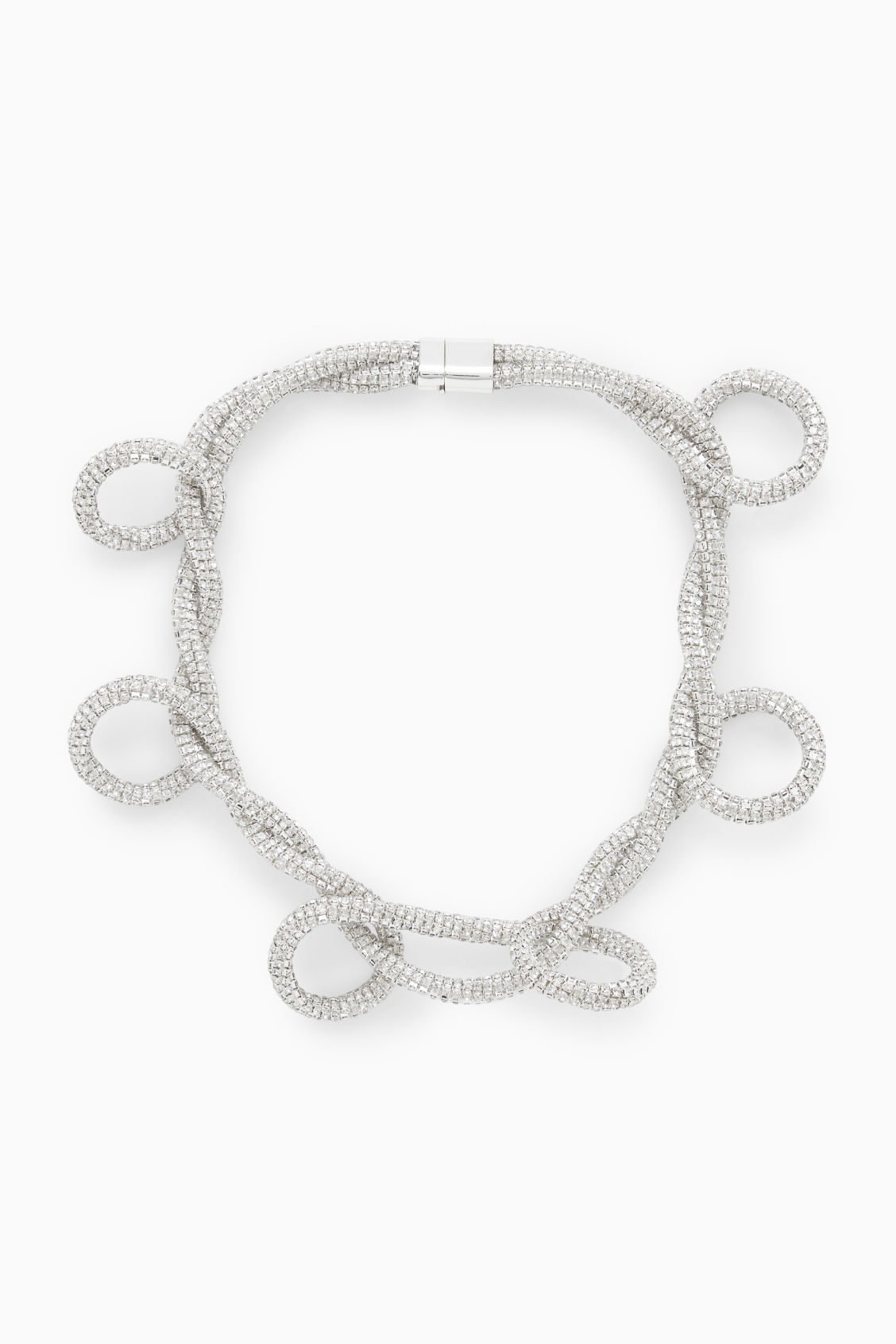 COS Crystal-Embellished Necklace in SILVER | endource