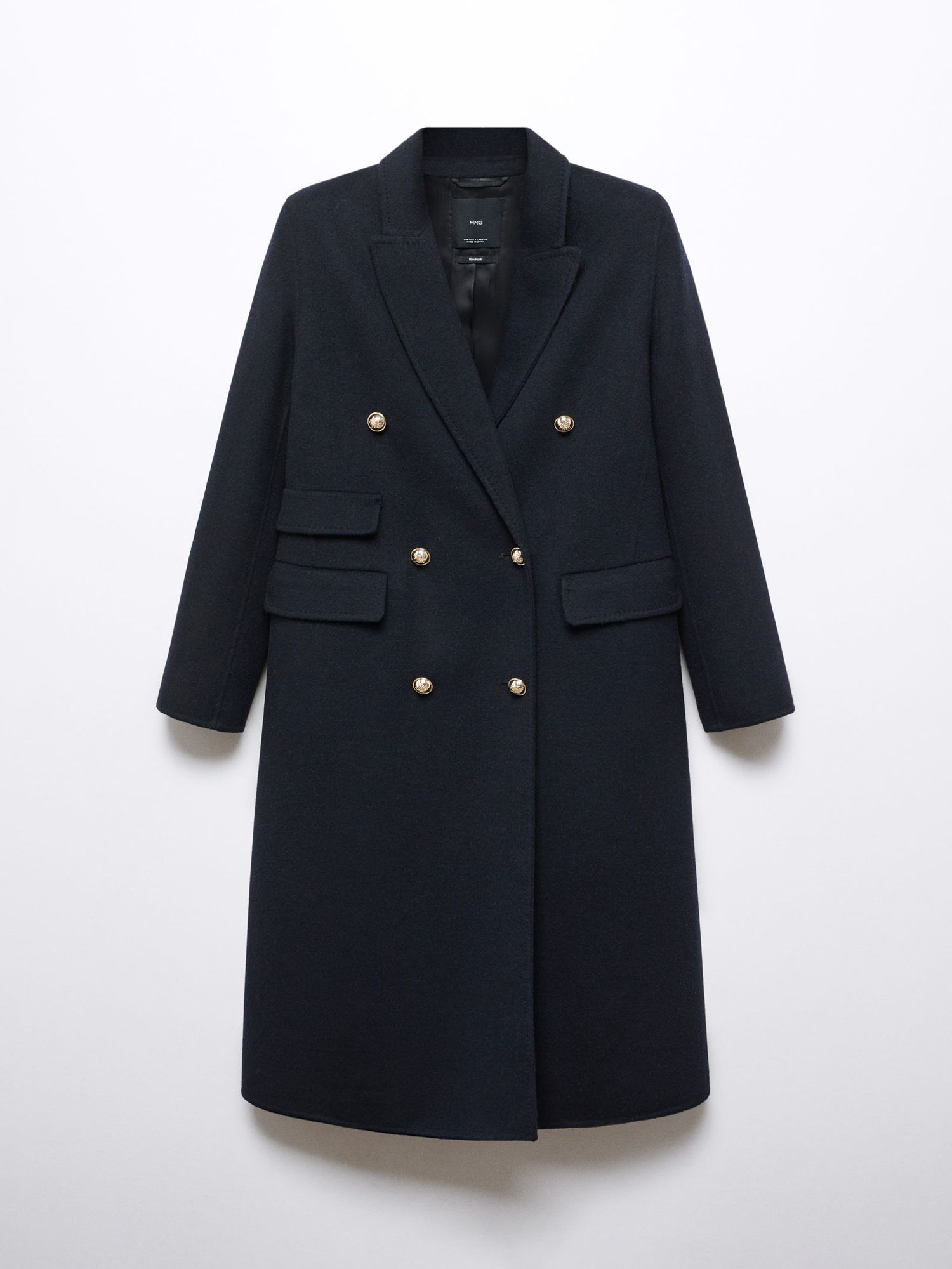 MANGO Princess Wool Blend Coat in Navy | endource