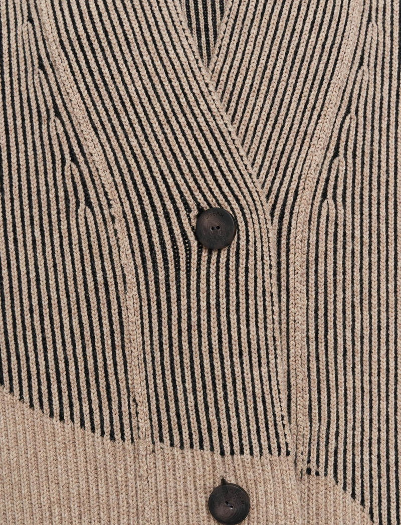 JOSEPH Cardigan Stitch Animation Coat in Pewter/Black | endource