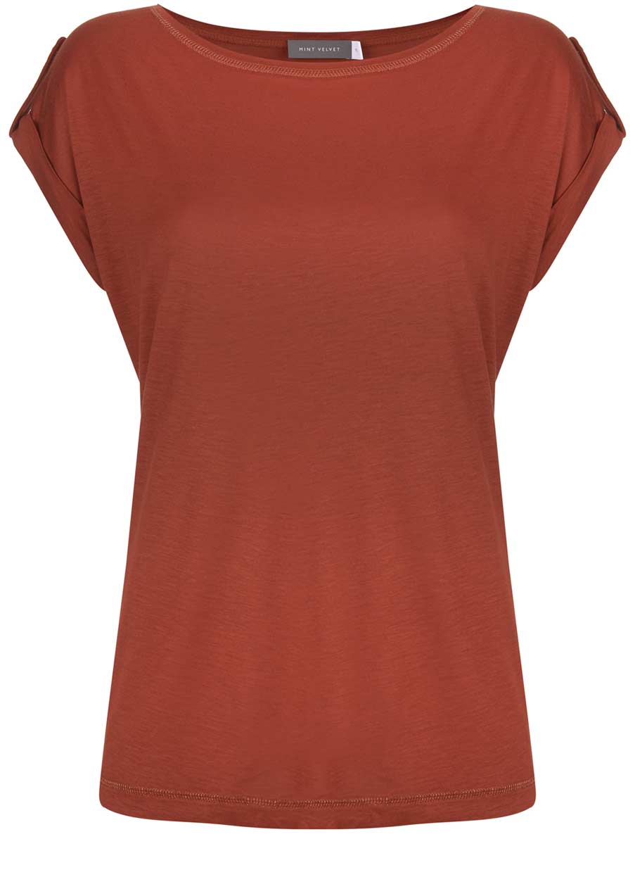 MINT VELVET Rust Boxy Utility Tee | endource