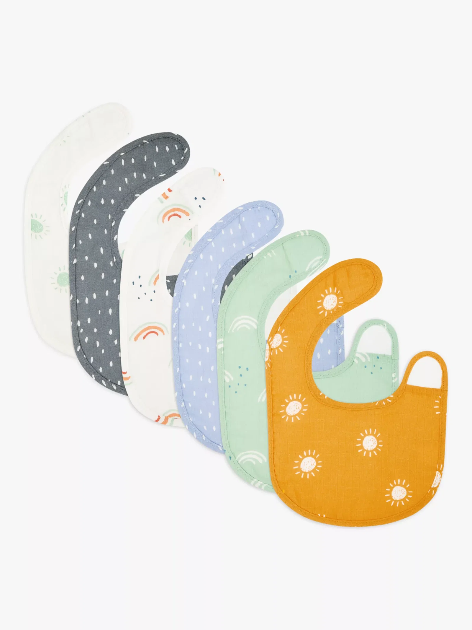 JOHN LEWIS Weather & Spot Mix Baby Bib, Pack of 6 | endource