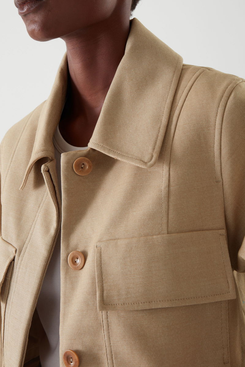 COS Cropped Utility Jacket in beige | endource