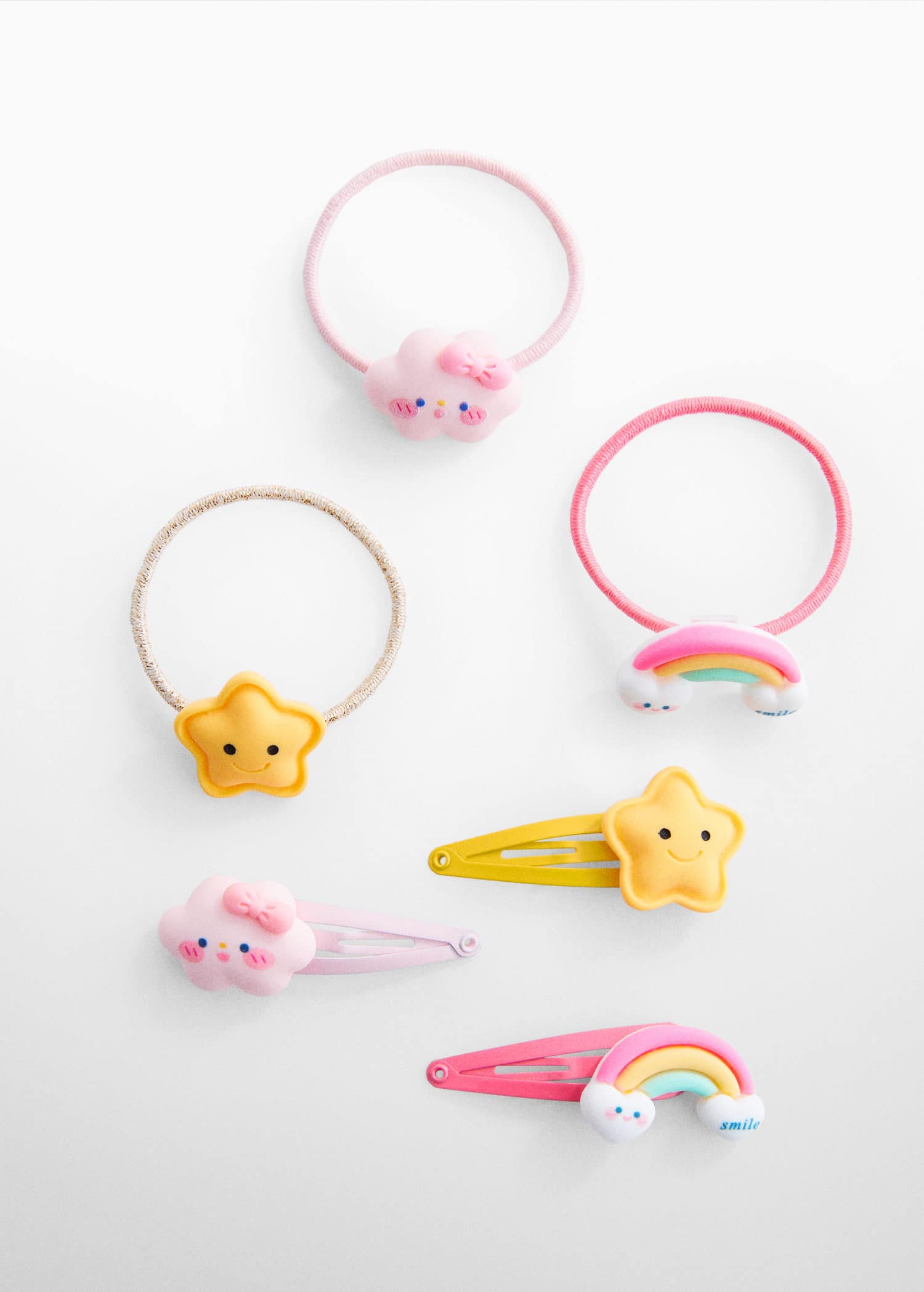 MANGO Pack Rubber Bands And Clips in Yellow | endource