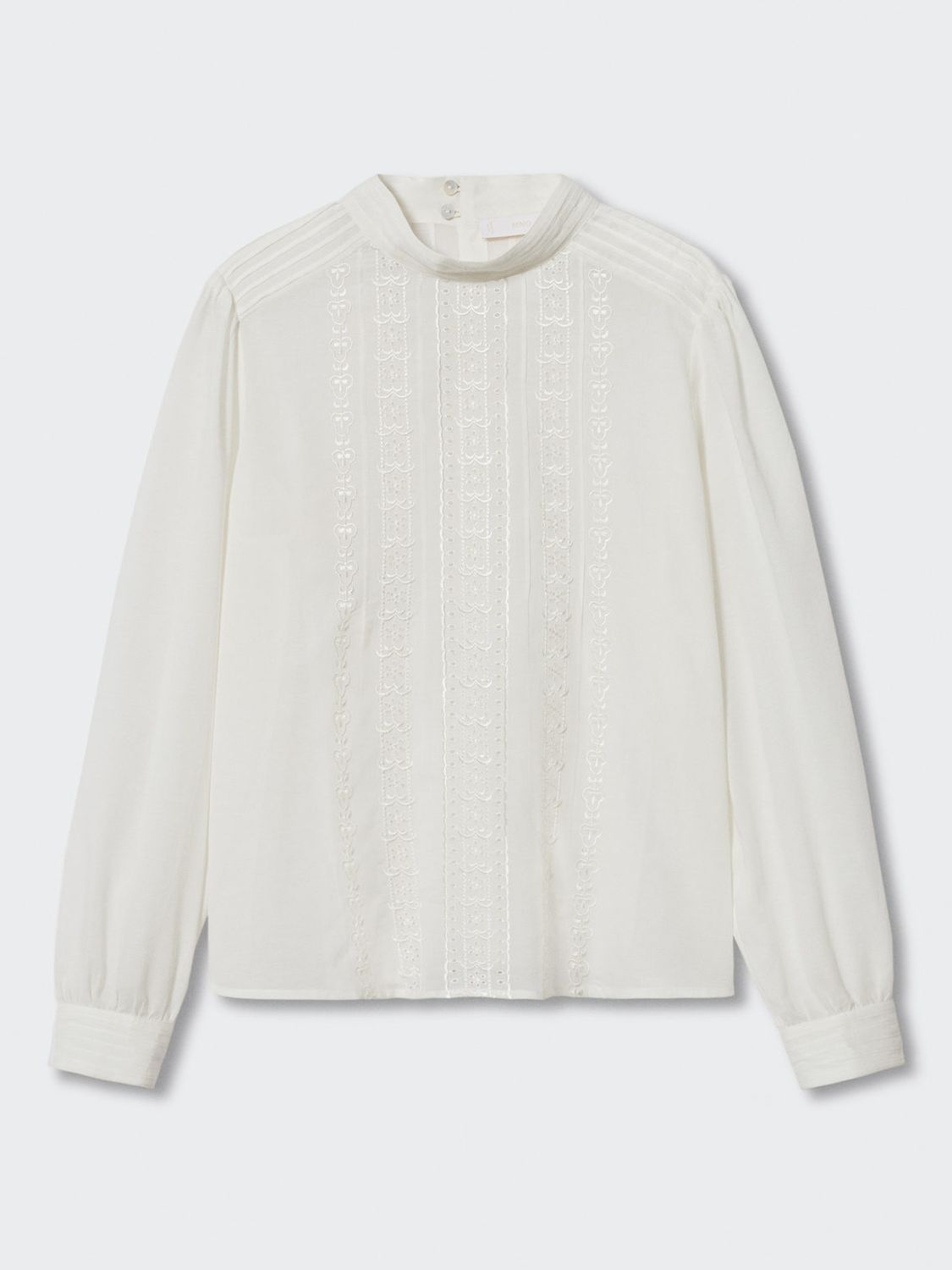 MANGO Embroidered Blouse in White | endource