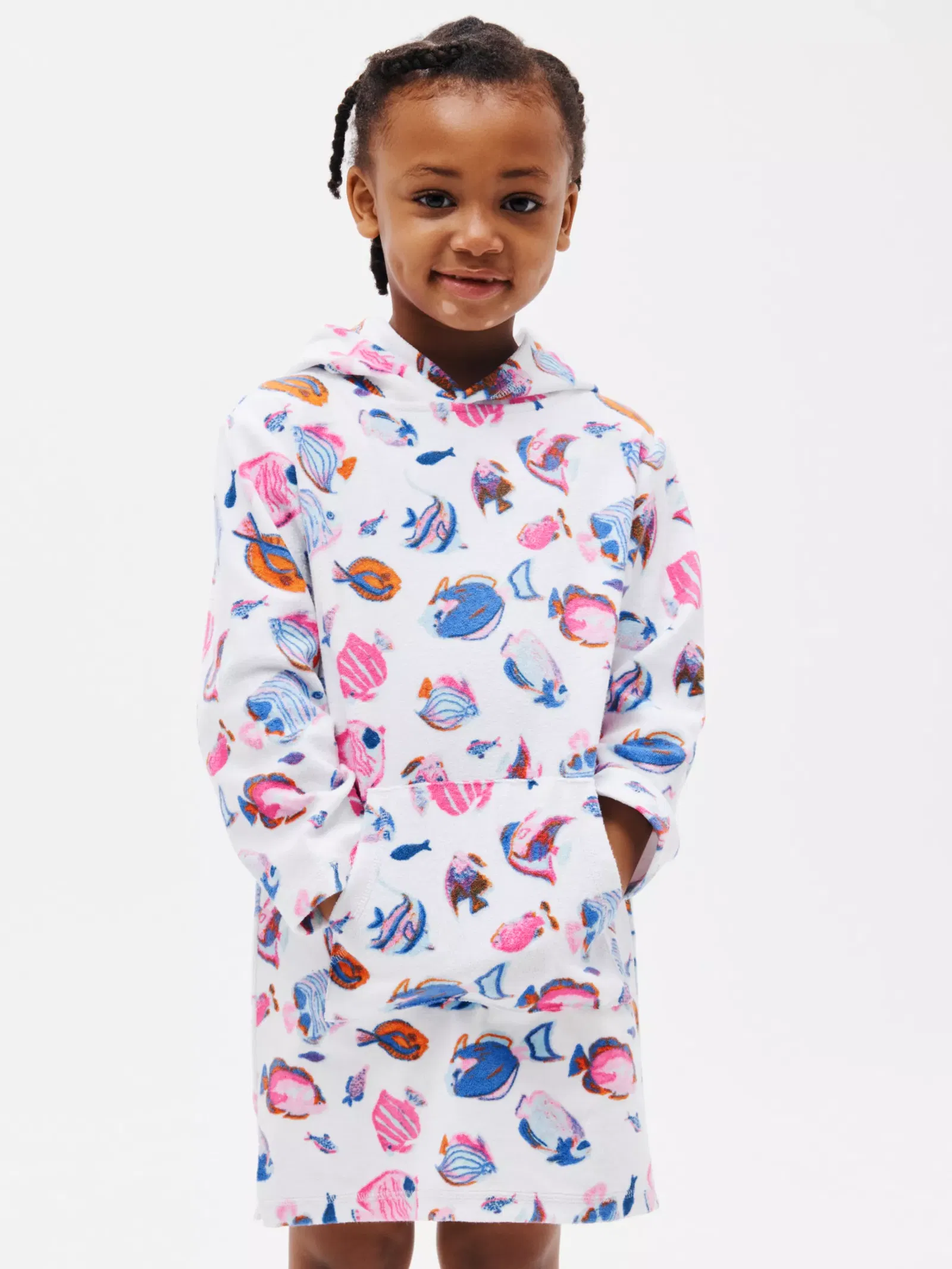 JOHN LEWIS Tropical Fish Towelling Poncho in Multi | Endource