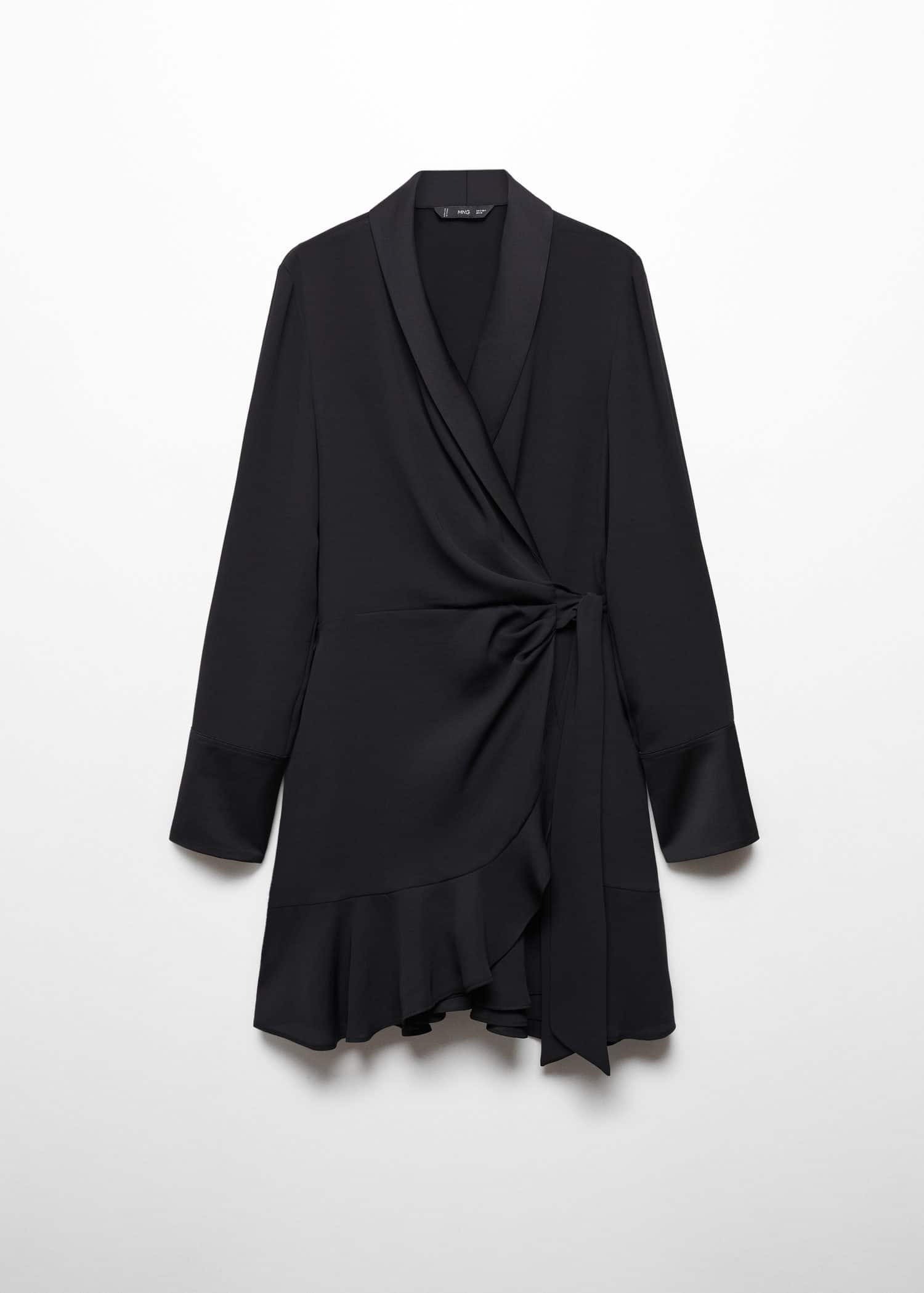 MANGO Wrap Dress With Lapels in Black | endource