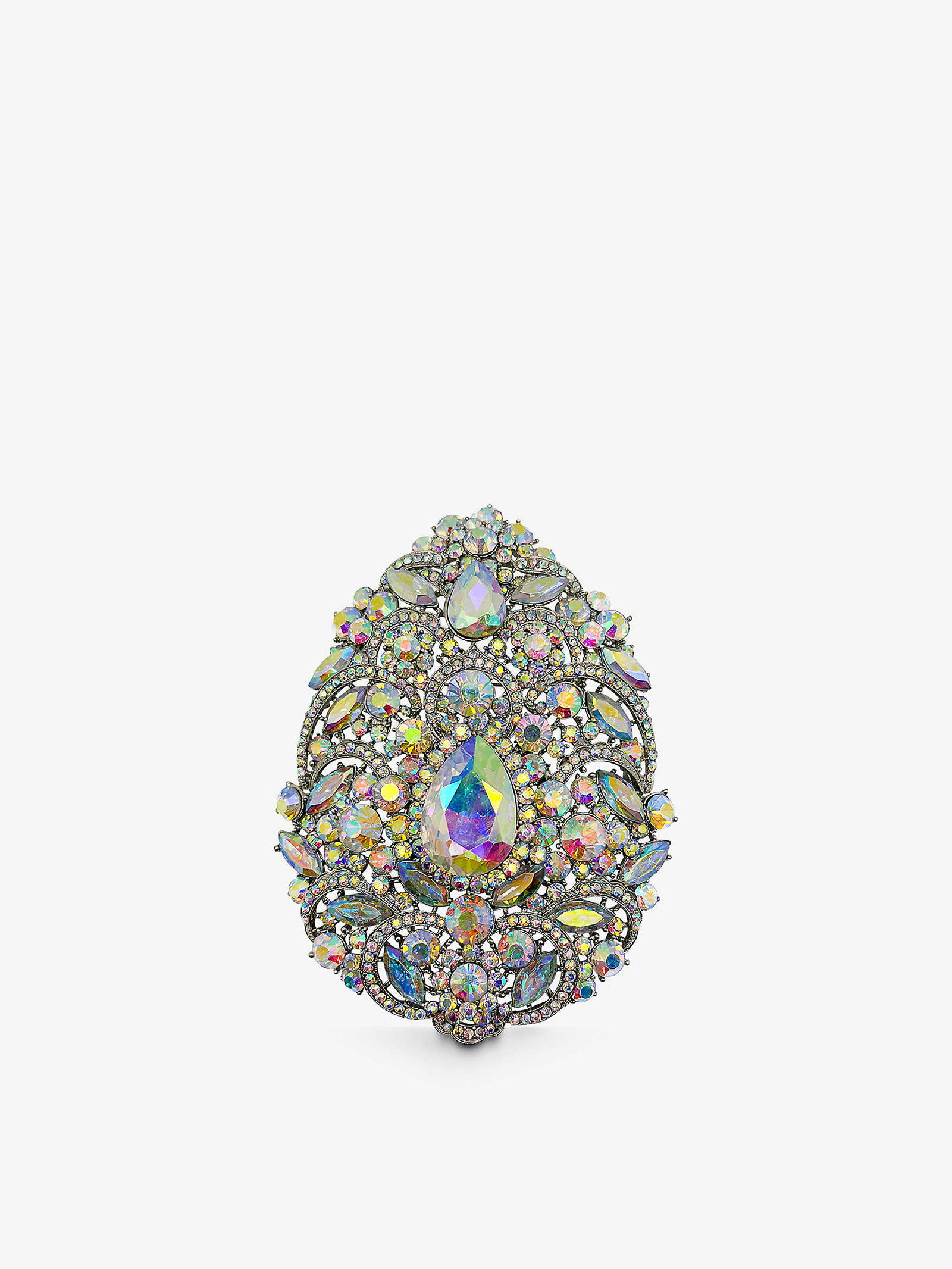 JENNIFER GIBSON Pre-Loved Silver-Tone Metal And Crystal Pear-Drop ...