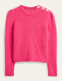 BODEN Button Shoulder Jumper in Virtual Pink | endource