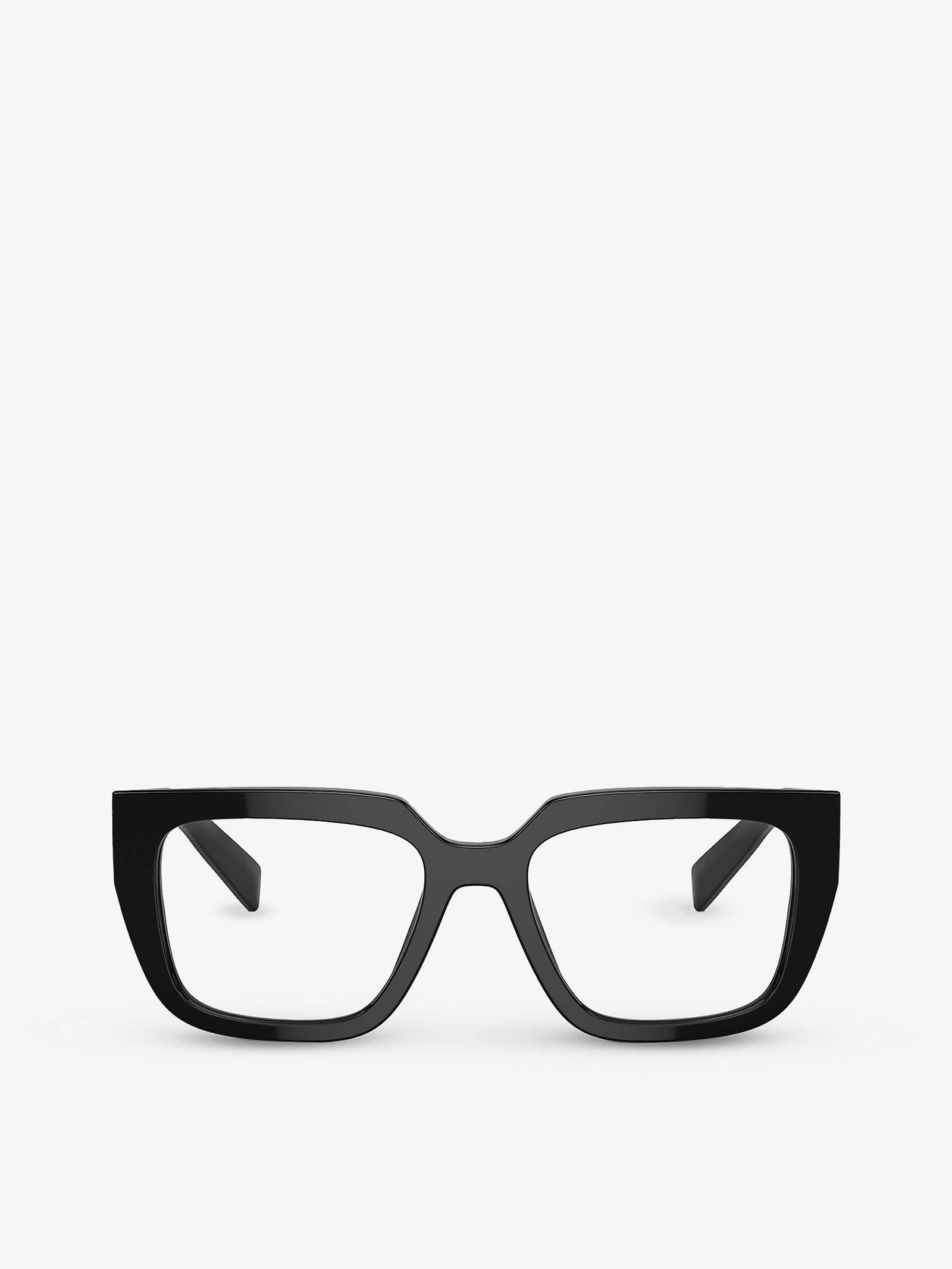 PRADA Square-Frame Acetate Optical Glasses in BLACK | endource