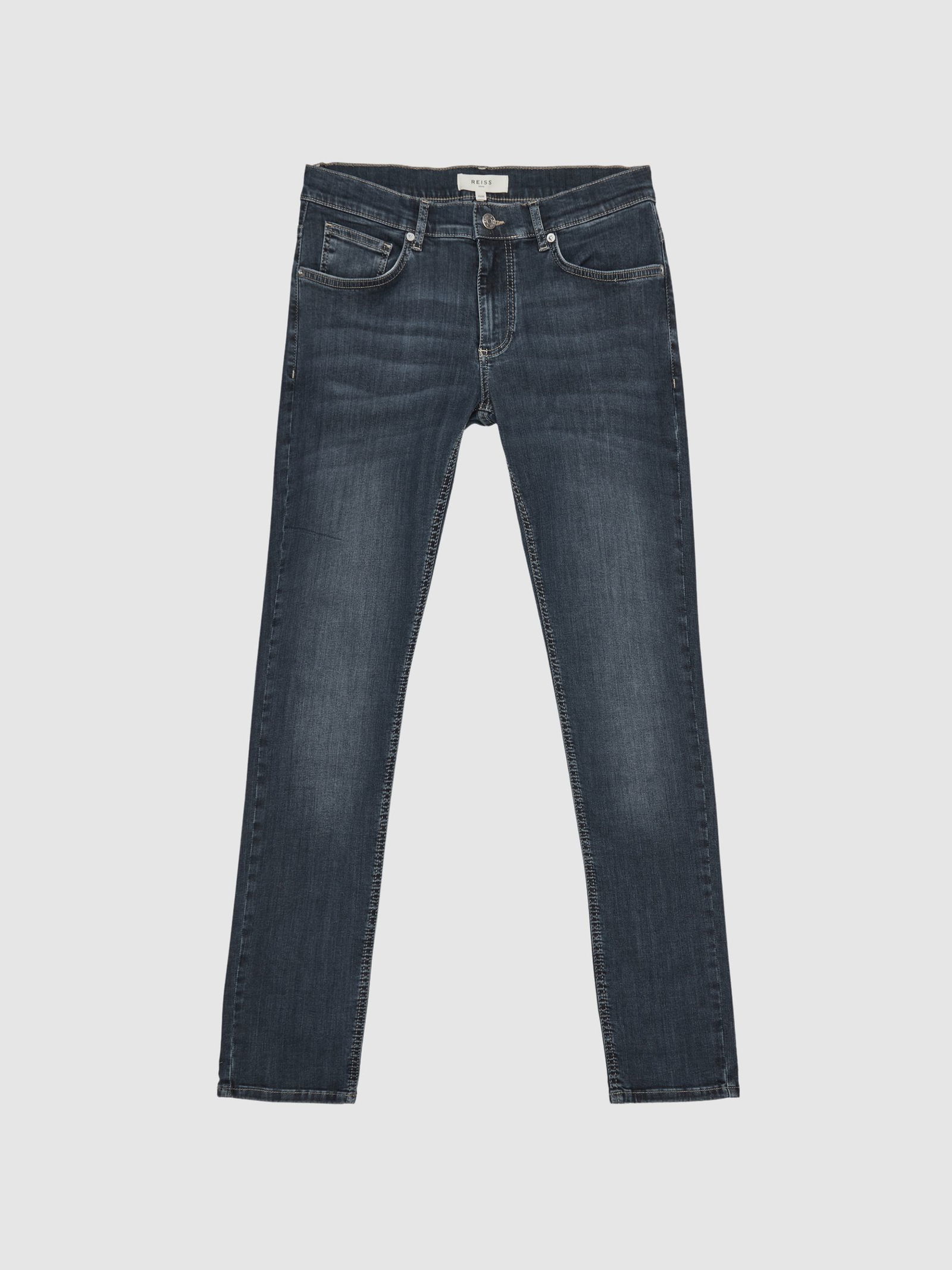 REISS James Super Skinny Washed Jeans in Washed Indigo | endource