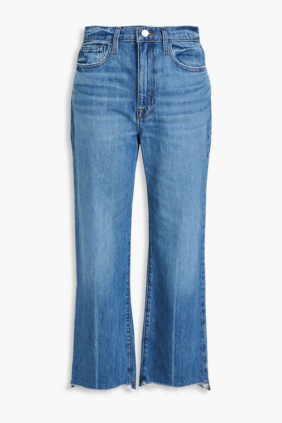FRAME Le Jane Crop High-Rise Straight-Leg Jeans | endource