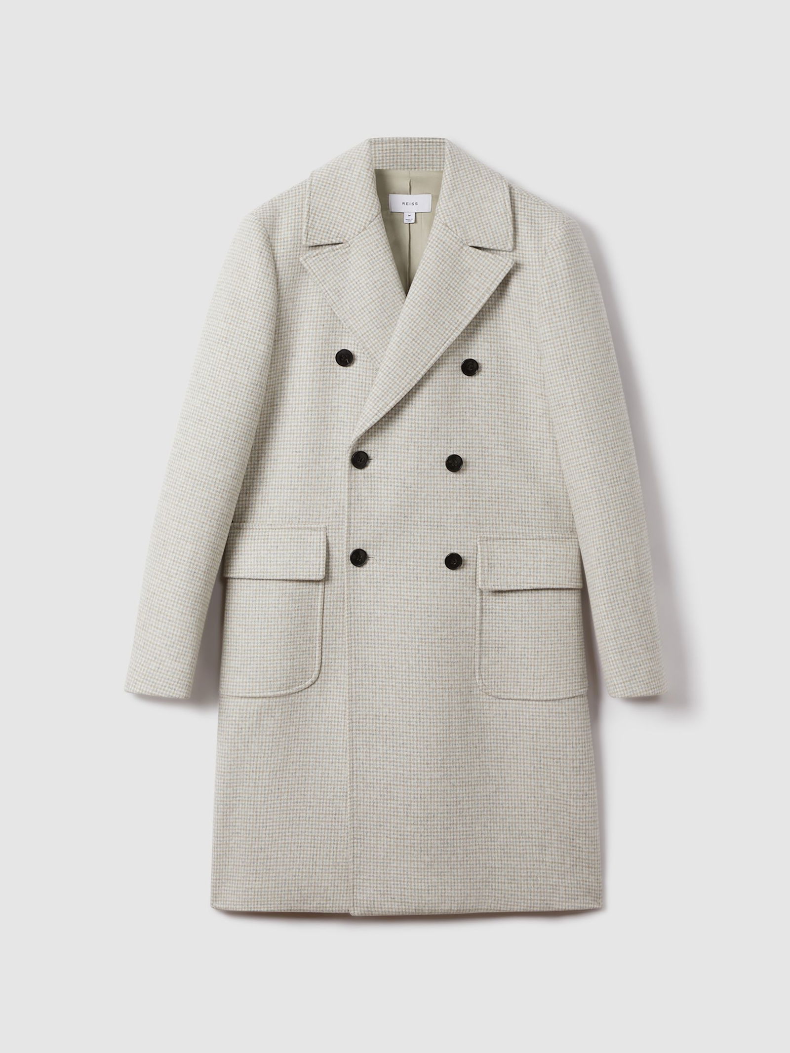 REISS Review Wool Blend Herringbone Coat | endource