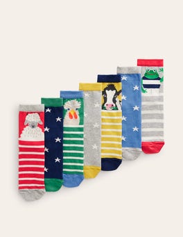BODEN Socks 7 Pack in Multi Farm | Endource