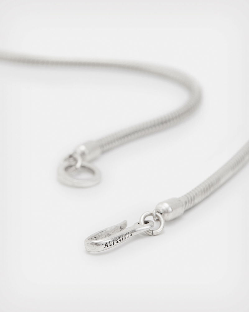 ALLSAINTS Snake Chain Sterling Silver Necklace in Warm Silver | endource