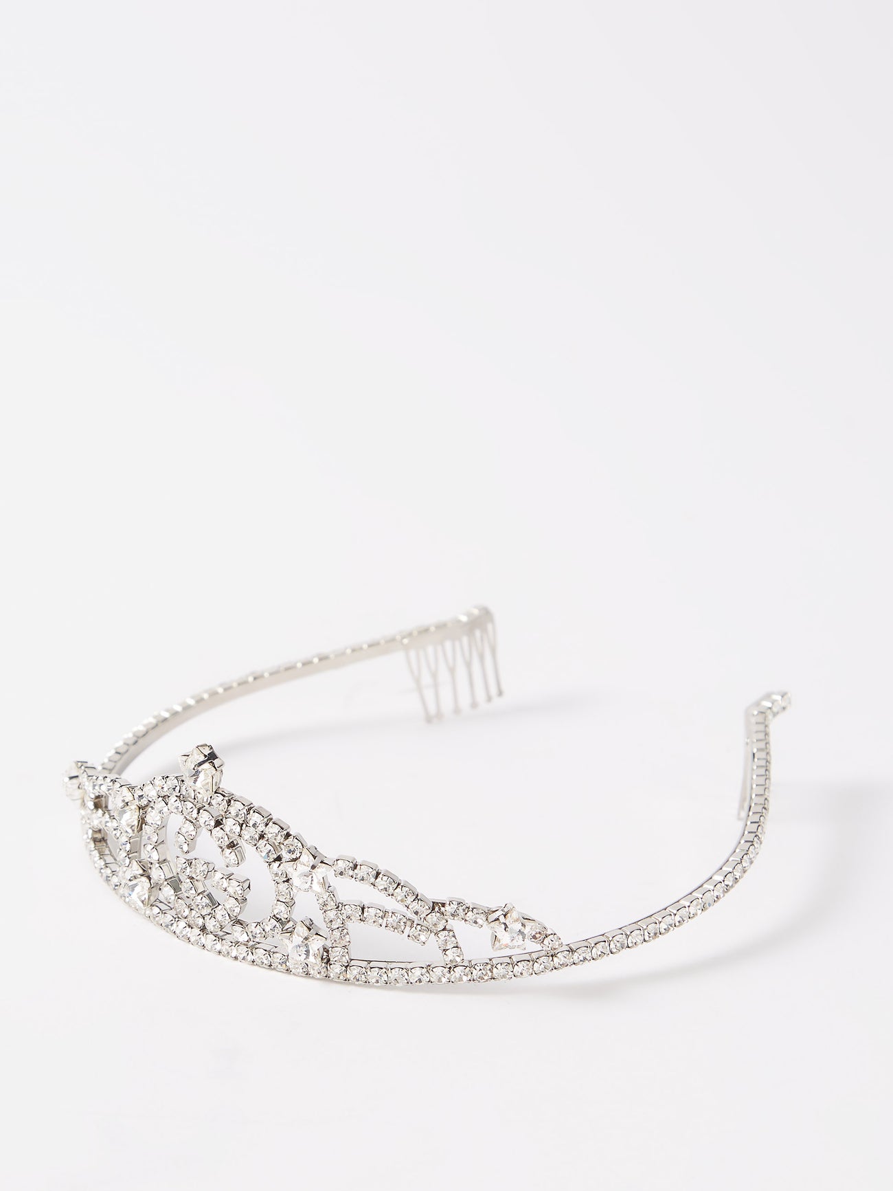 GUCCI Crystal-Embellished Metal GG Tiara | endource