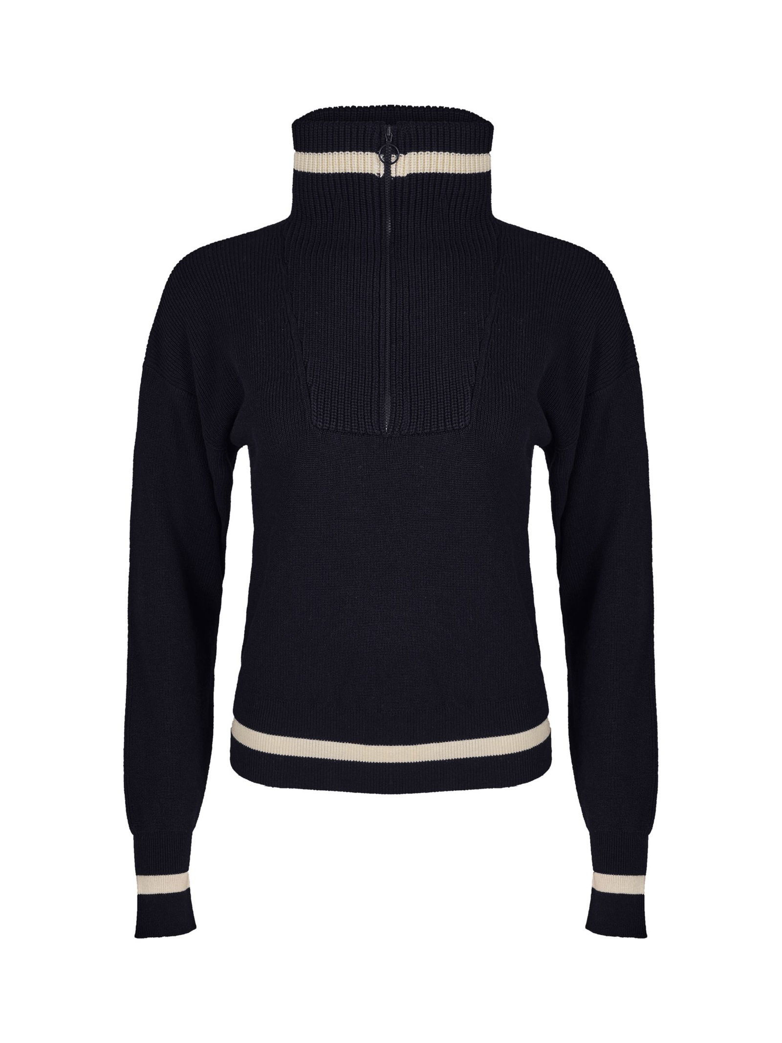 SWEATY BETTY Modern Half Zip Jumper in French Navy Blue | endource