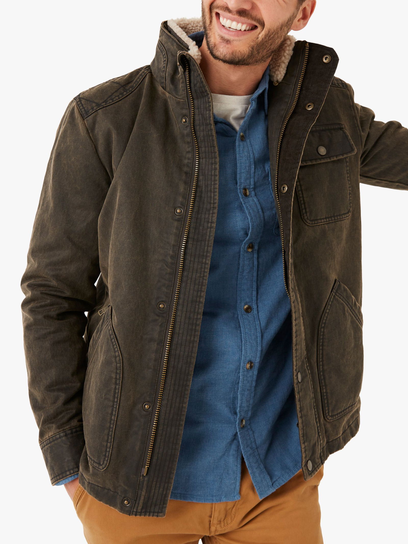 FATFACE Big & Tall Broadsands Jacket in Brown | Endource