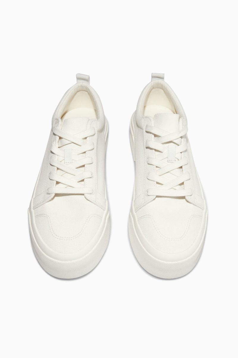 COS Chunky Canvas Trainers in WHITE | Endource