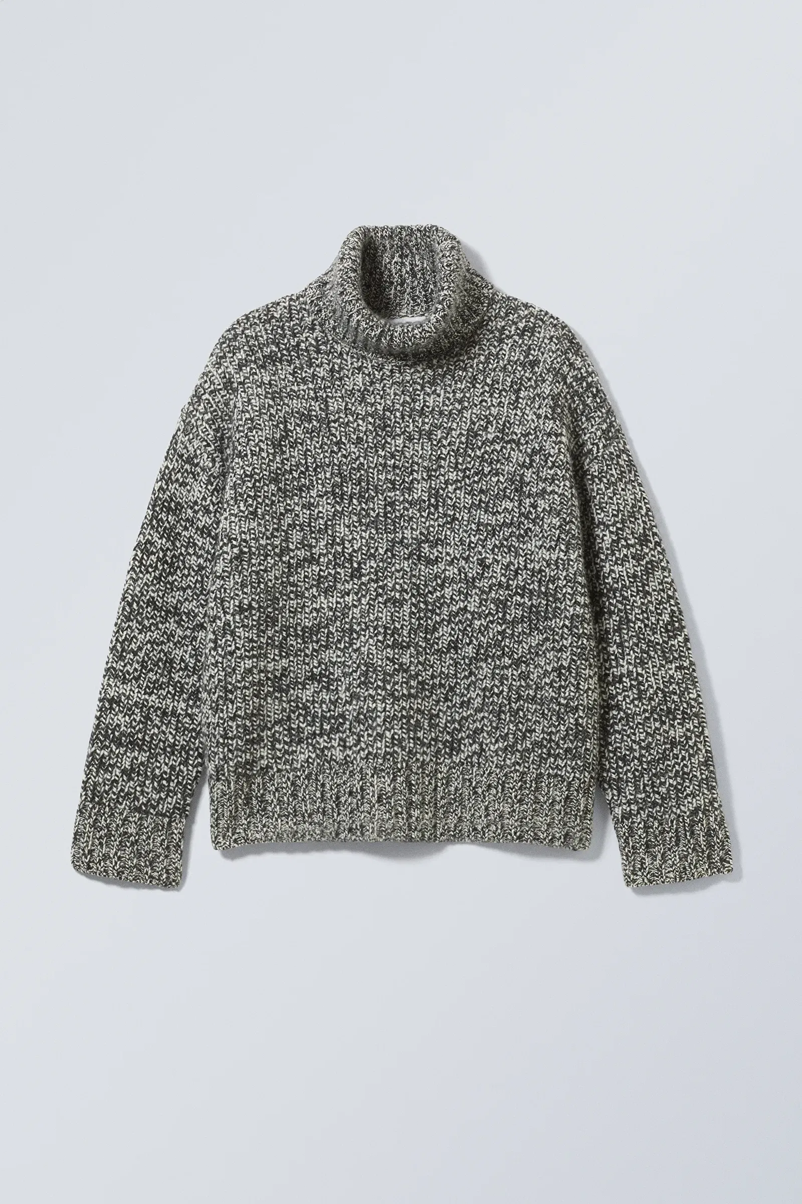 WEEKDAY Cypher Wool Blend Turtleneck Sweater in Mole Melange | endource
