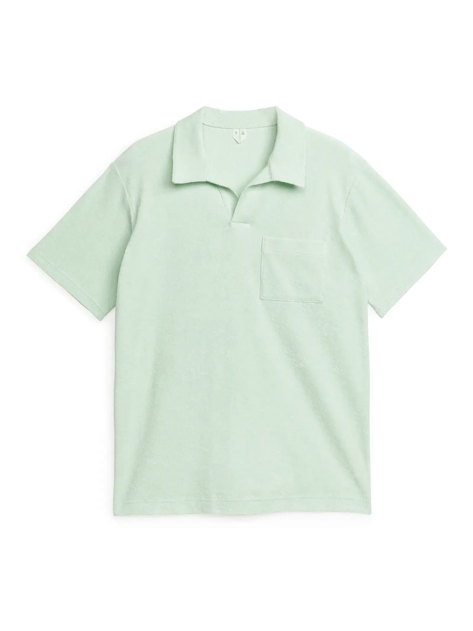ARKET Towelling Polo Shirt in Mint Green | endource