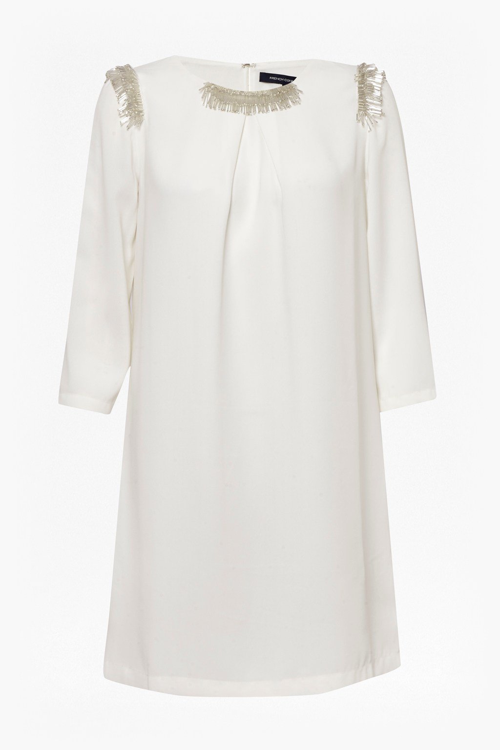 FRENCH CONNECTION Bugle Embellished Tunic Dress in Summer White | Endource