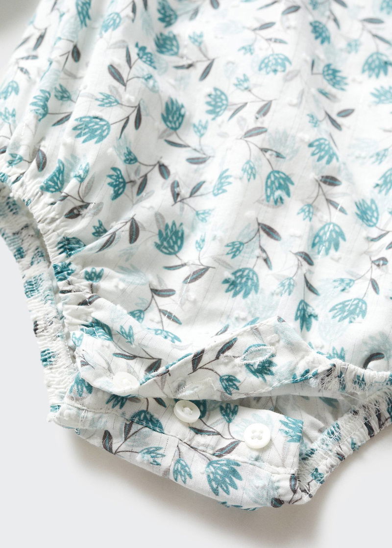 MANGO Print Cotton One-Piece Suit in White | Endource