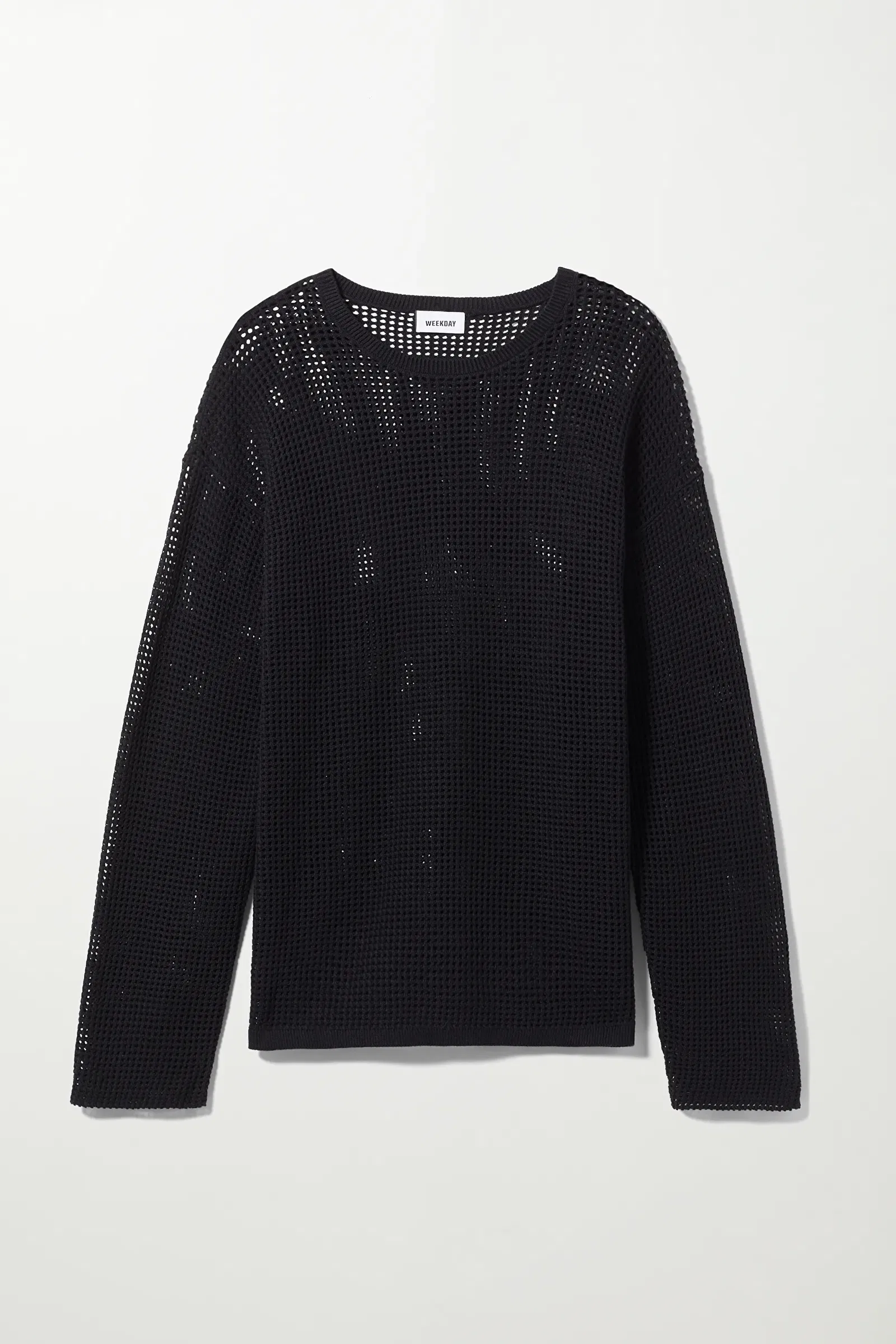 WEEKDAY Samuel Net Sweater in Black | Endource