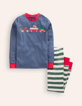 BODEN Snug Long John Pyjamas in Christmas Cars | endource