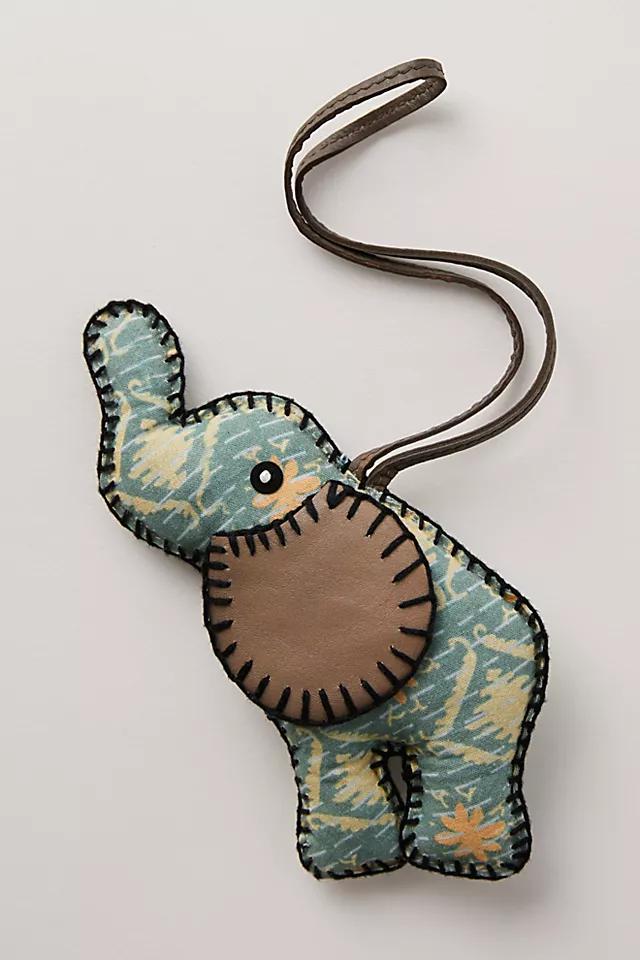 FREE PEOPLE Kantha Elephant Bag Charm in Blue | endource