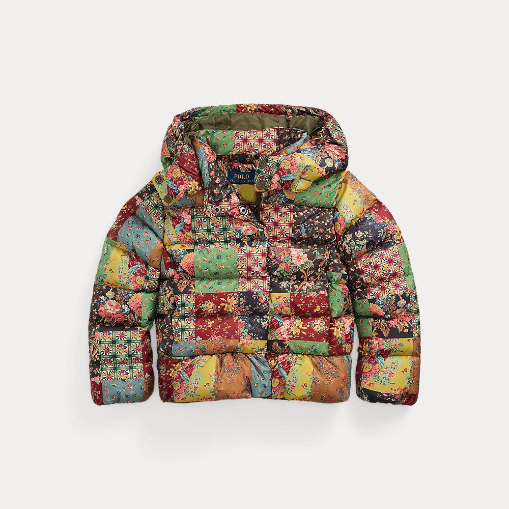 RALPH LAUREN Patchwork Peplum Down Jacket in Multi | endource