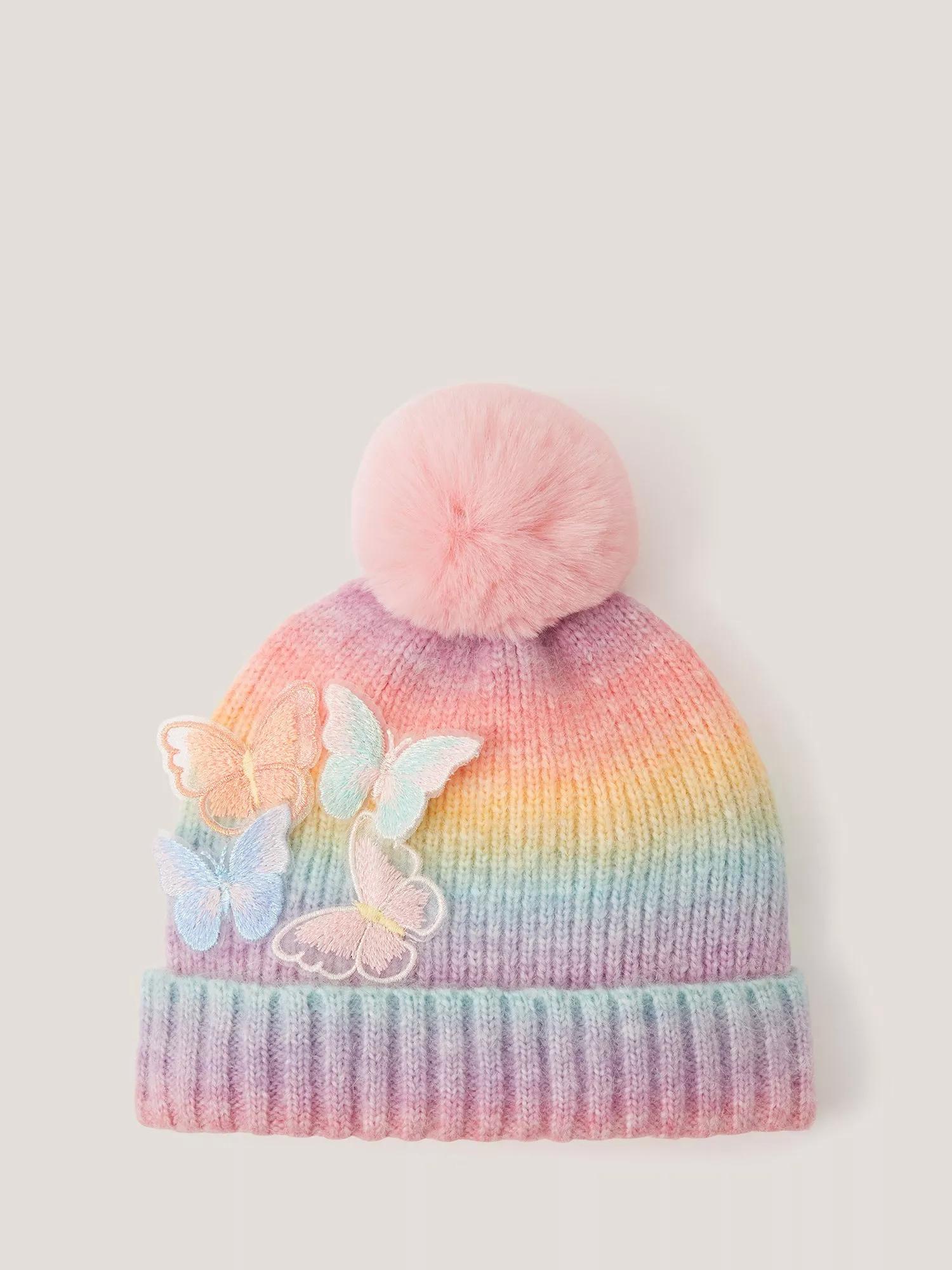 Monsoon Monsoo Kids' Butterfly Beanie Hat, Multi | endource