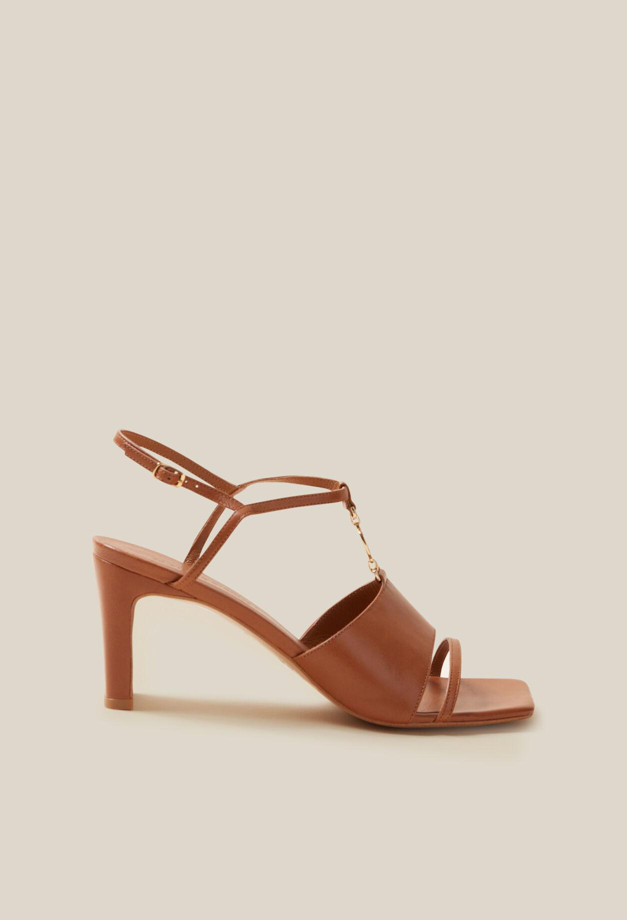 CLAUDIE PIERLOT CP Jewel Heel Sandals in CAMEL | Endource
