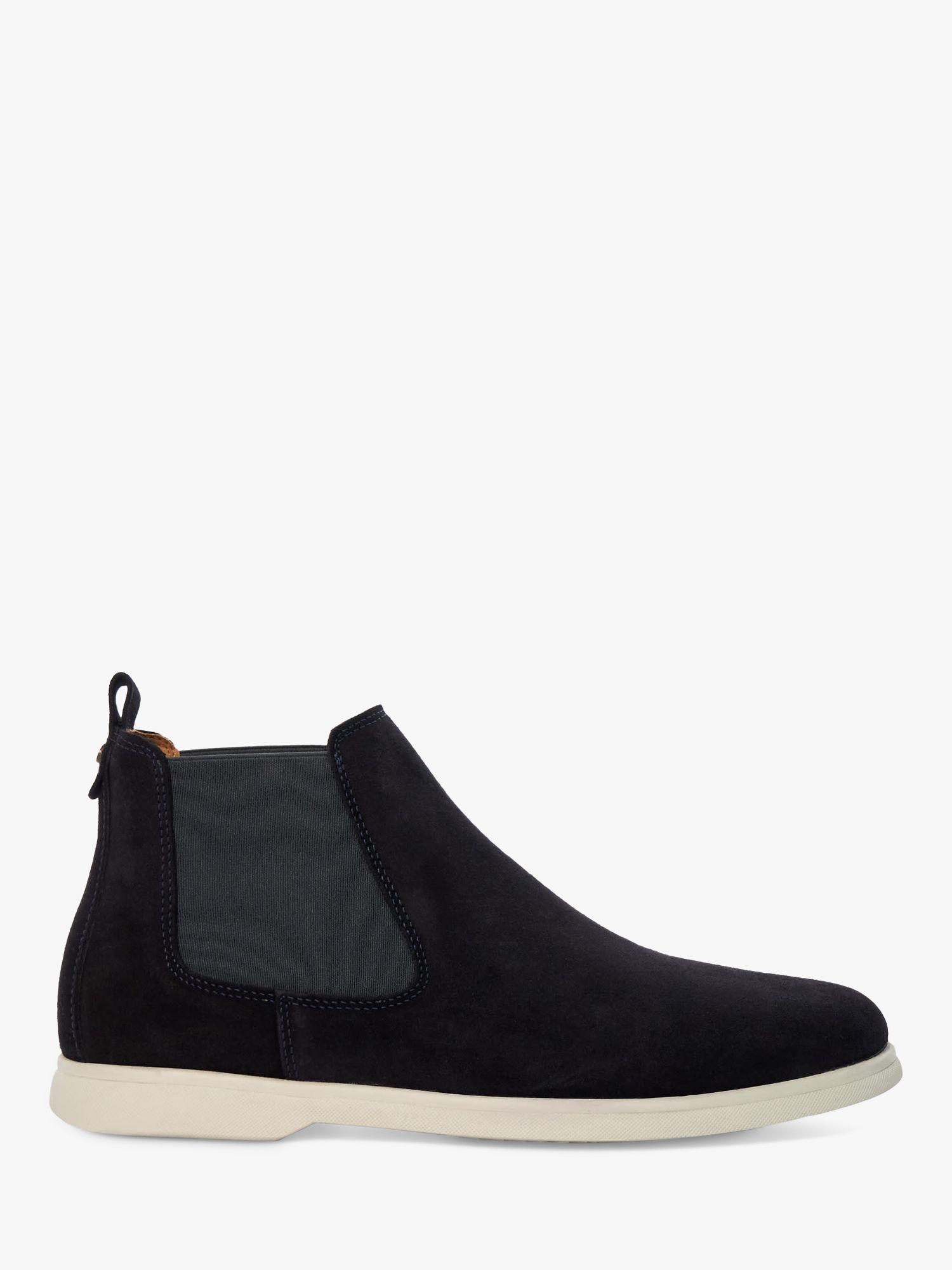 DUNE Creatives Suede Chelsea Boots in Navy | Endource