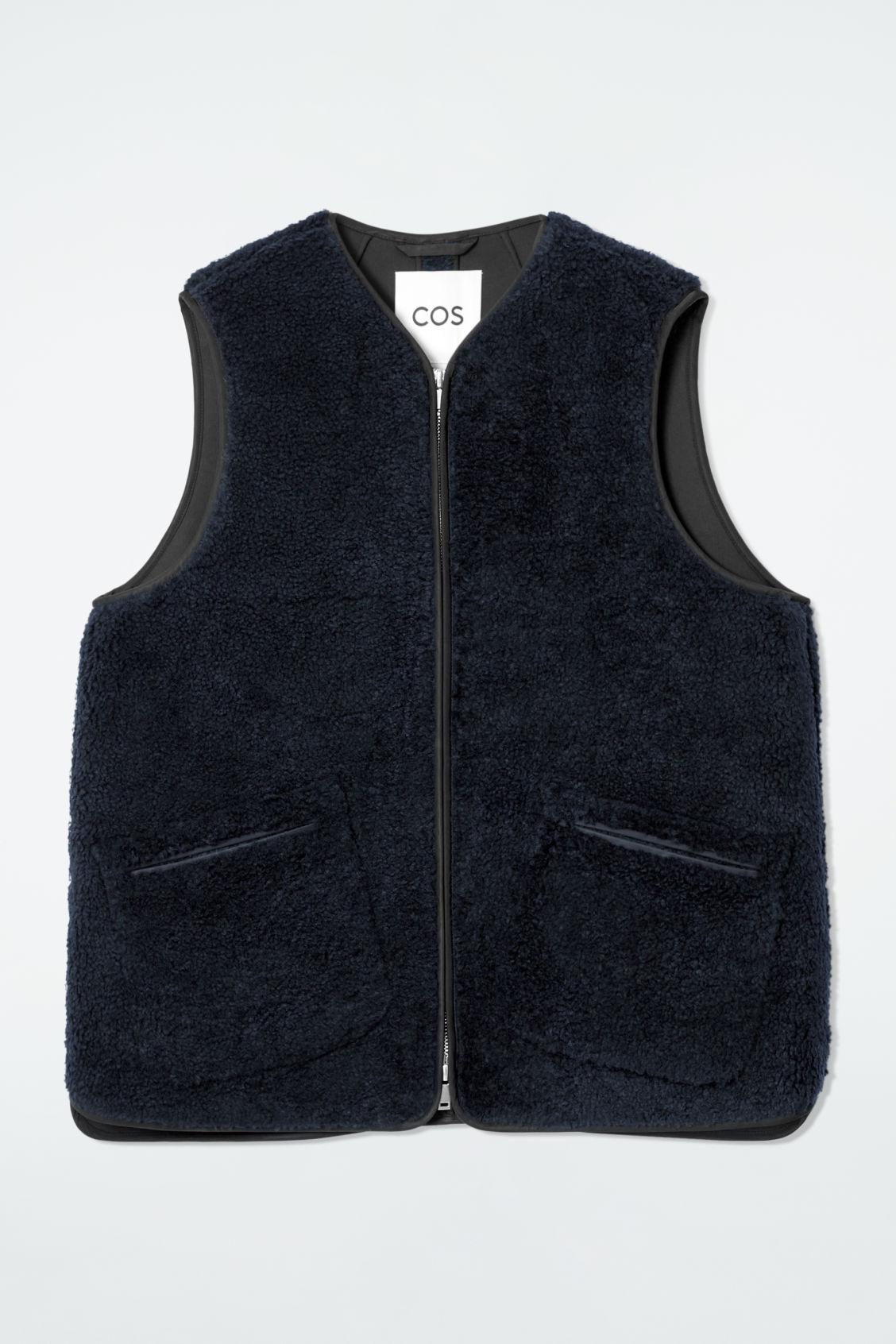 COS Oversized Faux Shearling Gilet in NAVY | endource