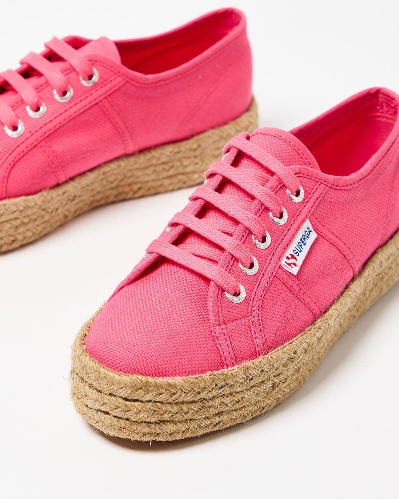 SUPERGA 2730 Rope Flatform Trainers in Pink | endource
