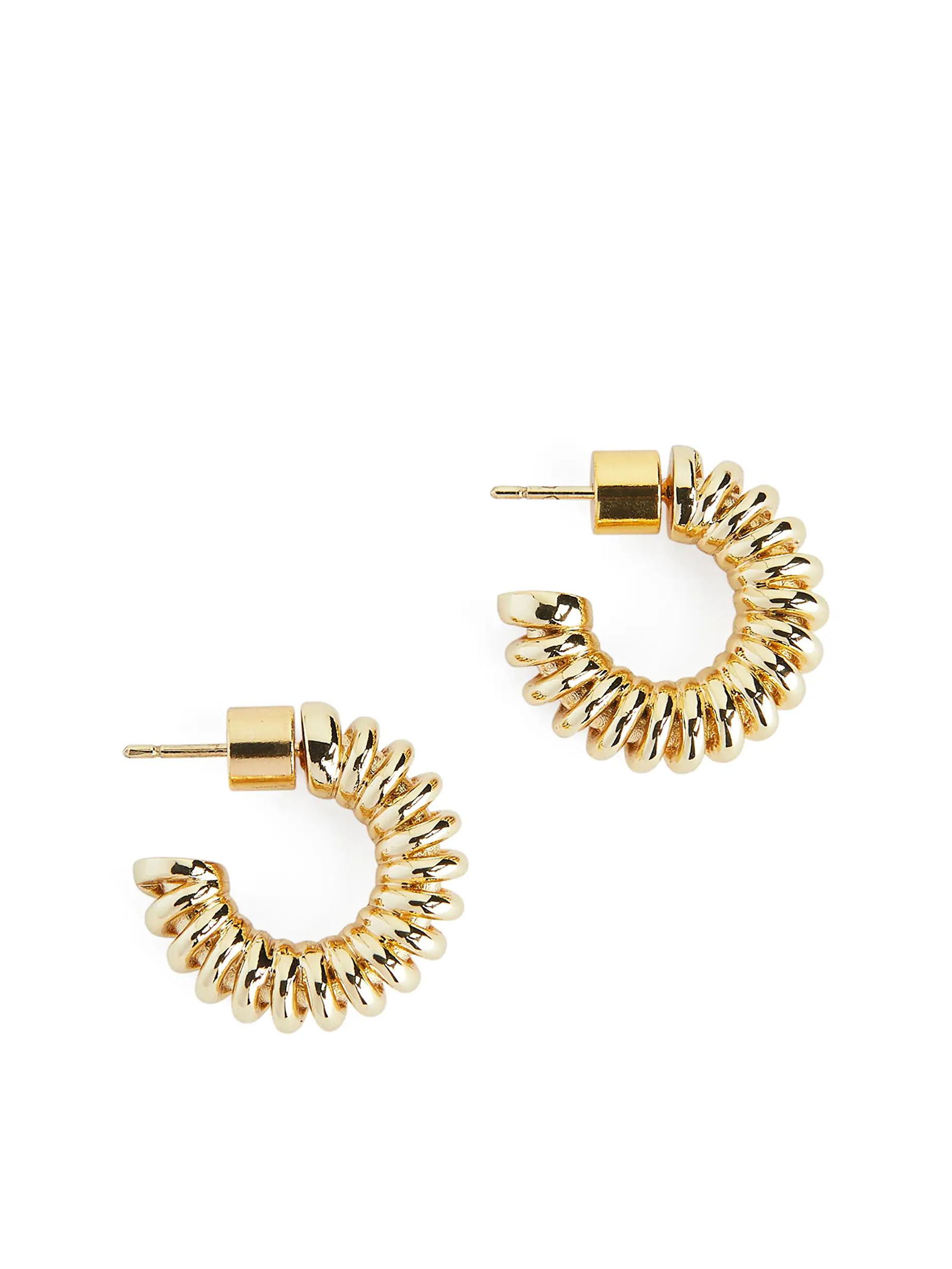 ARKET Mini Twisted Hoop Earrings in Gold | Endource