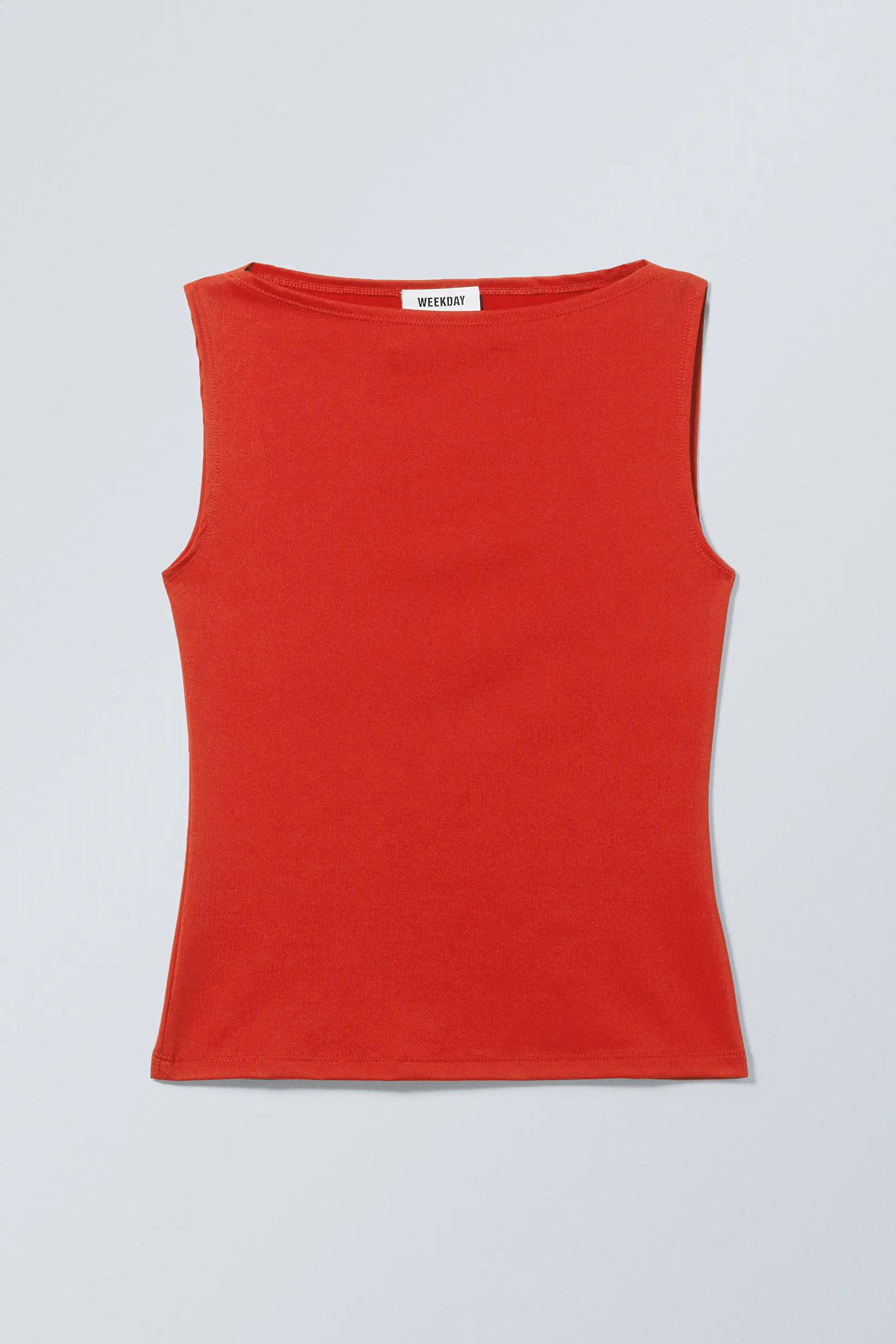 WEEKDAY Annie Boatneck Sleeveless top in Red | Endource