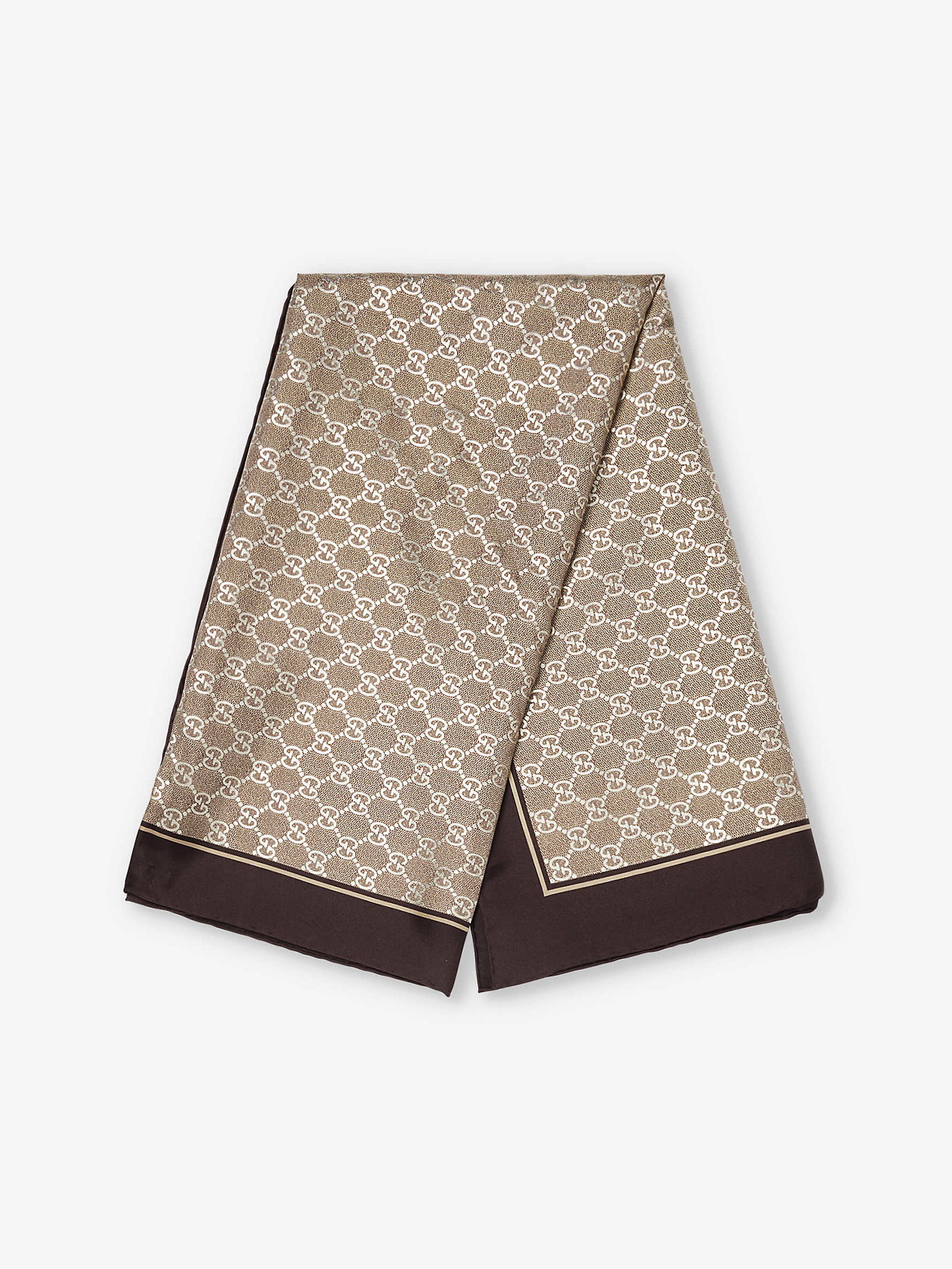 GUCCI GG Monogram Silk Carré Scarf | endource